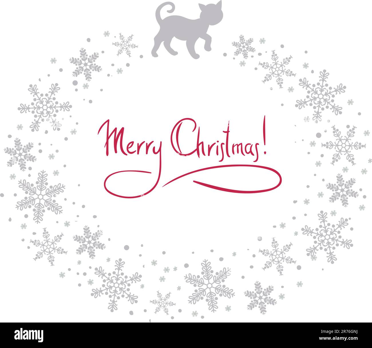 Vector Christmas Background With Cat Stock Vector Image And Art Alamy