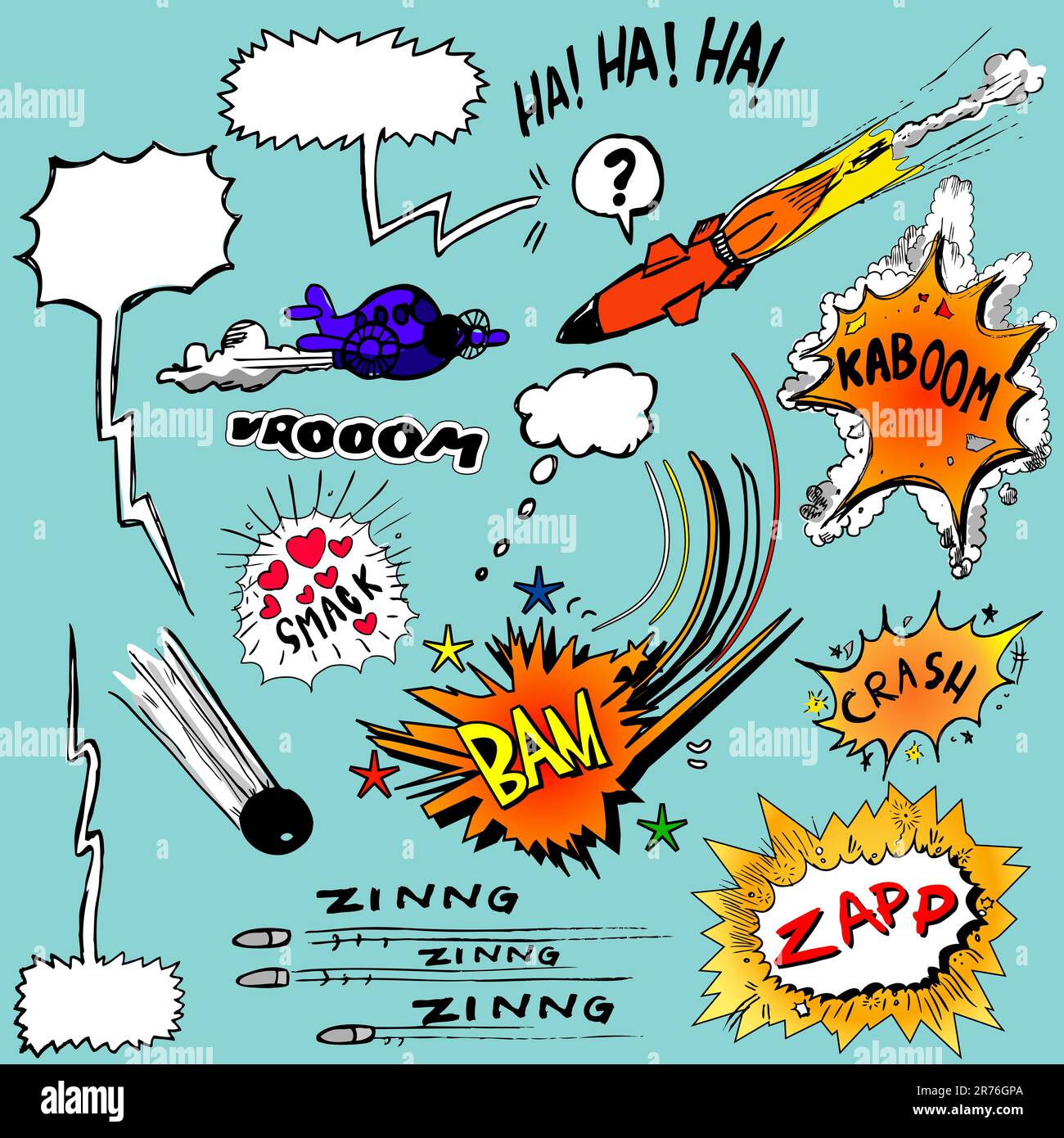 Set with a variety of Comic Book Design elements Stock Vector Image ...