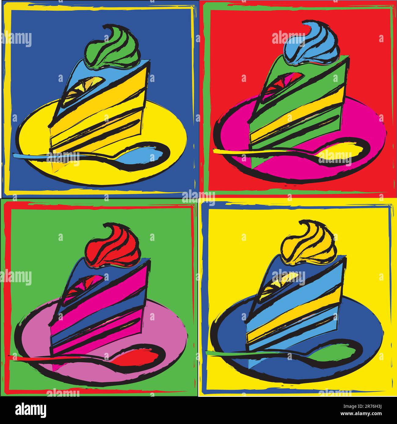 Pop Art Vector Illustration of Cakes Stock Vector Image & Art - Alamy