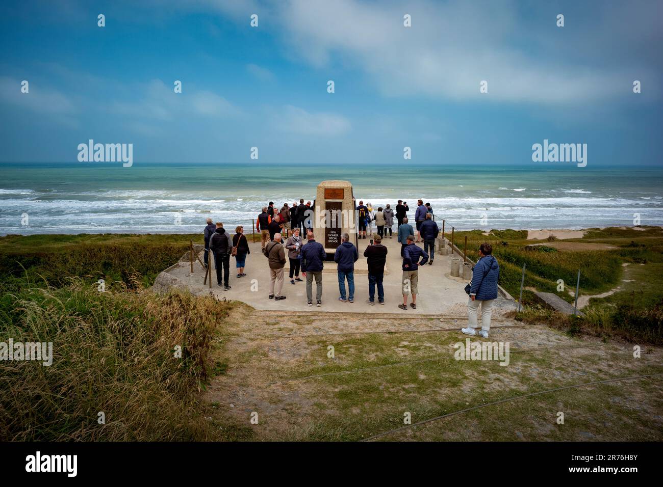 Omaha Beach Normandy France June 2023 Combat Engineers Memorial above ...