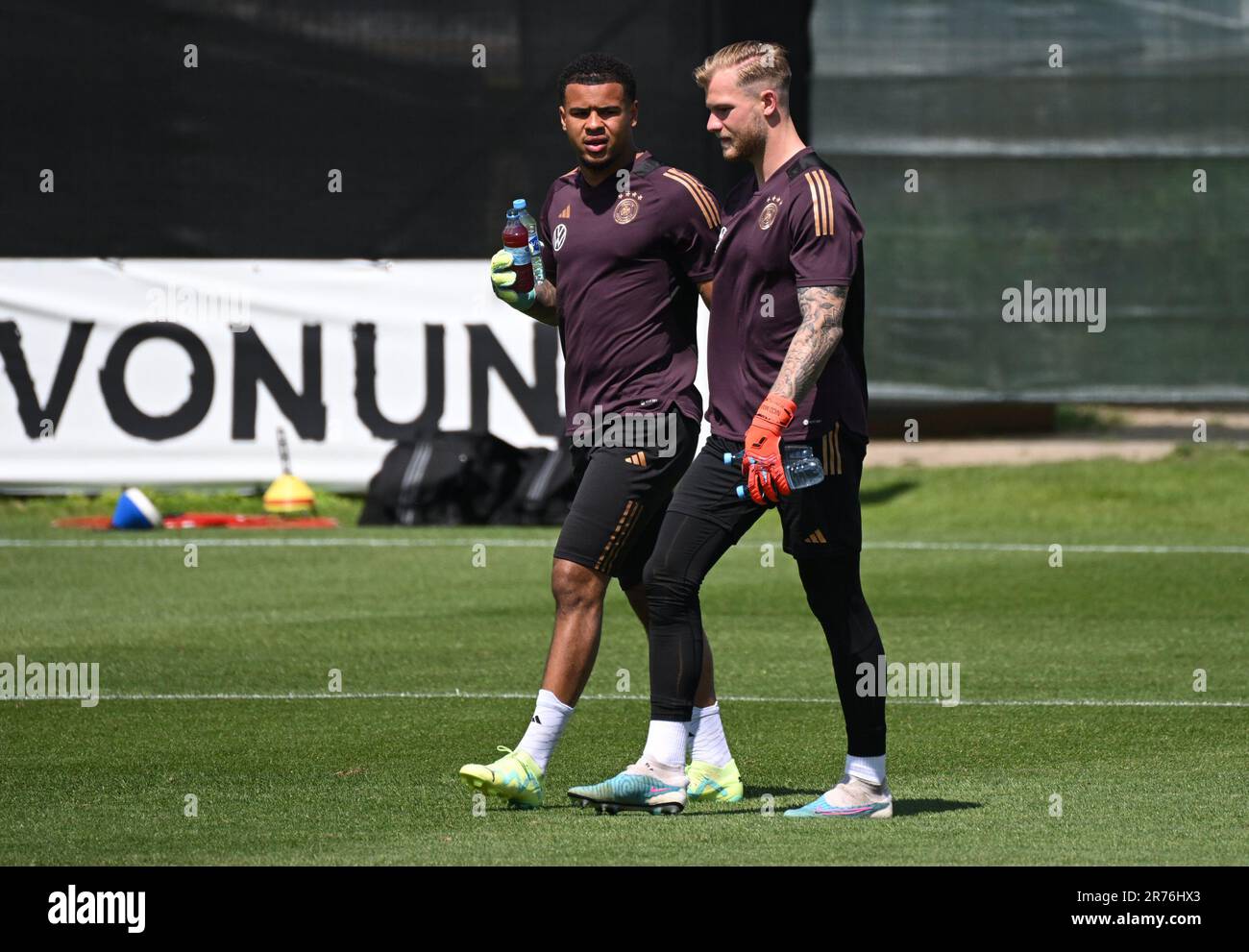 Prad, Italy. 13th June, 2023. The goalkeepers of the German U21 ...