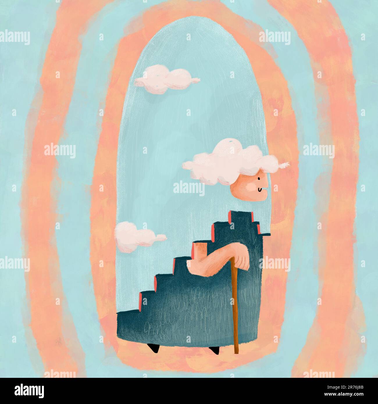 Walking stick steps stairs hi-res stock photography and images - Alamy