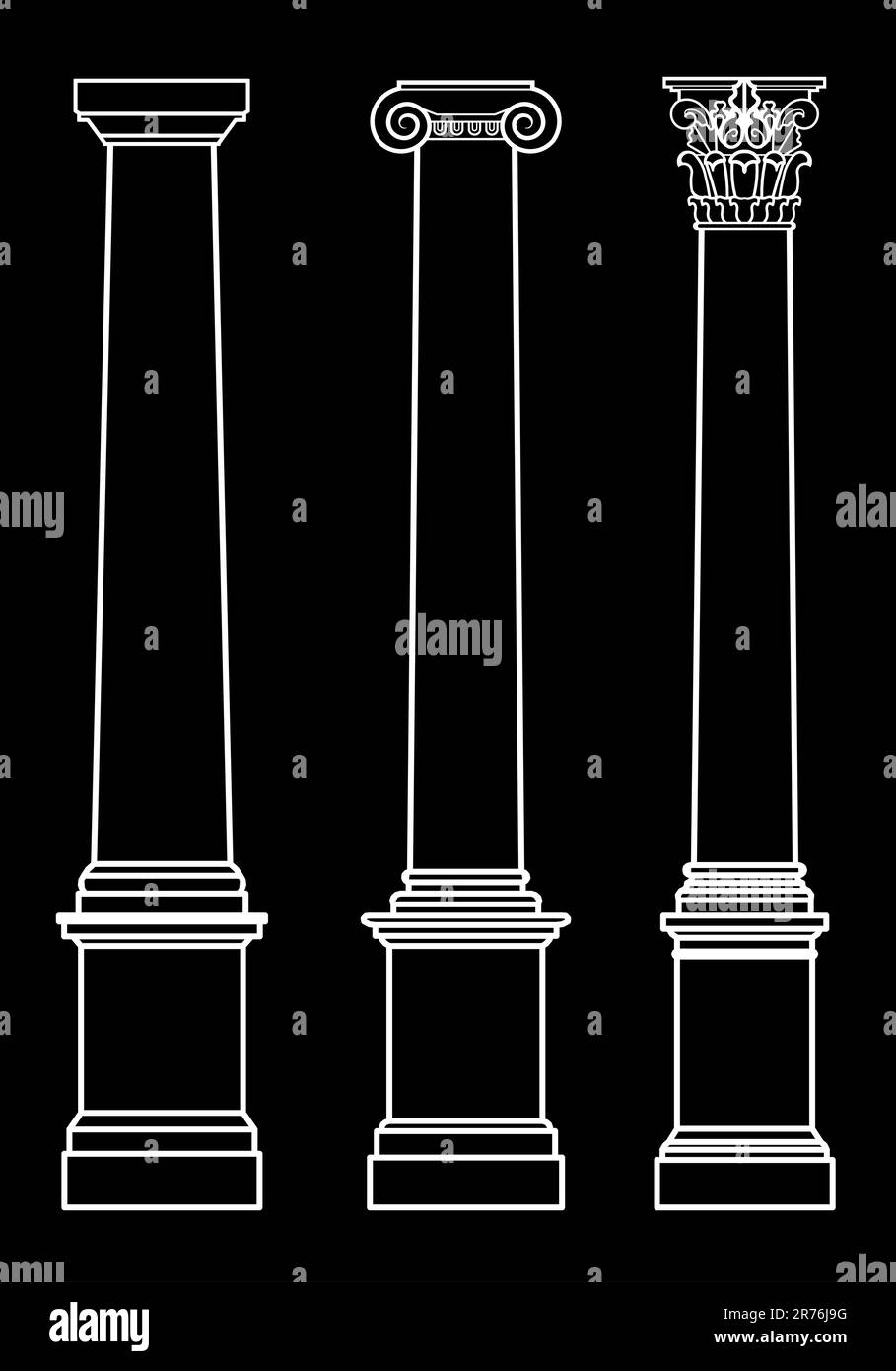 Vintage columns architecture ancient greek Black and White Stock Photos & Images - Alamy