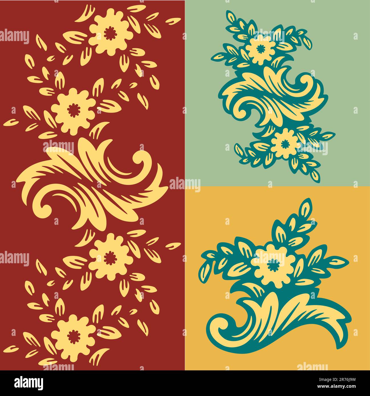 Vector illustration - classic flower pattern Stock Vector Image & Art ...
