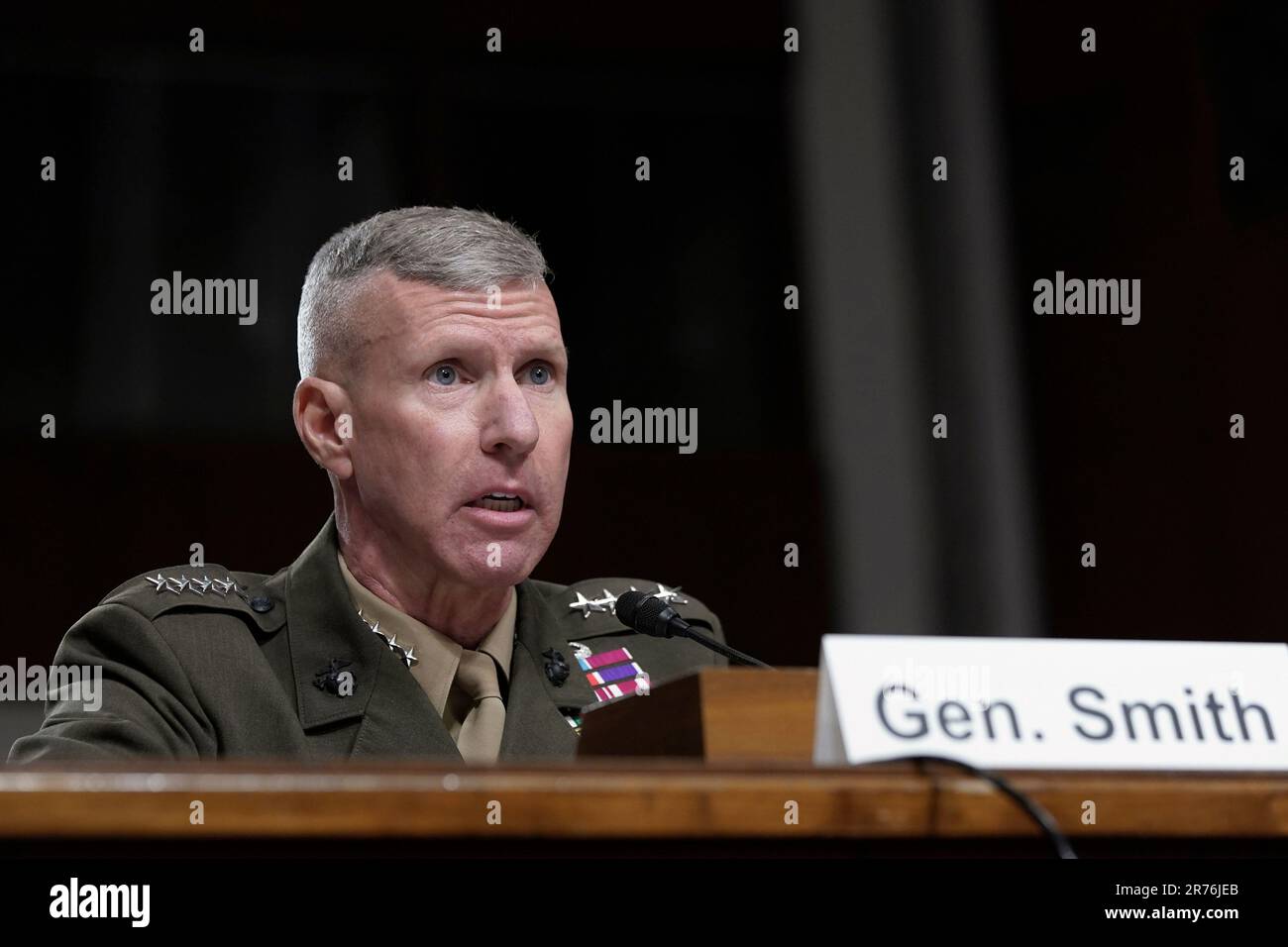 Marine Gen. Eric Smith, testifies during the Senate Armed Services ...
