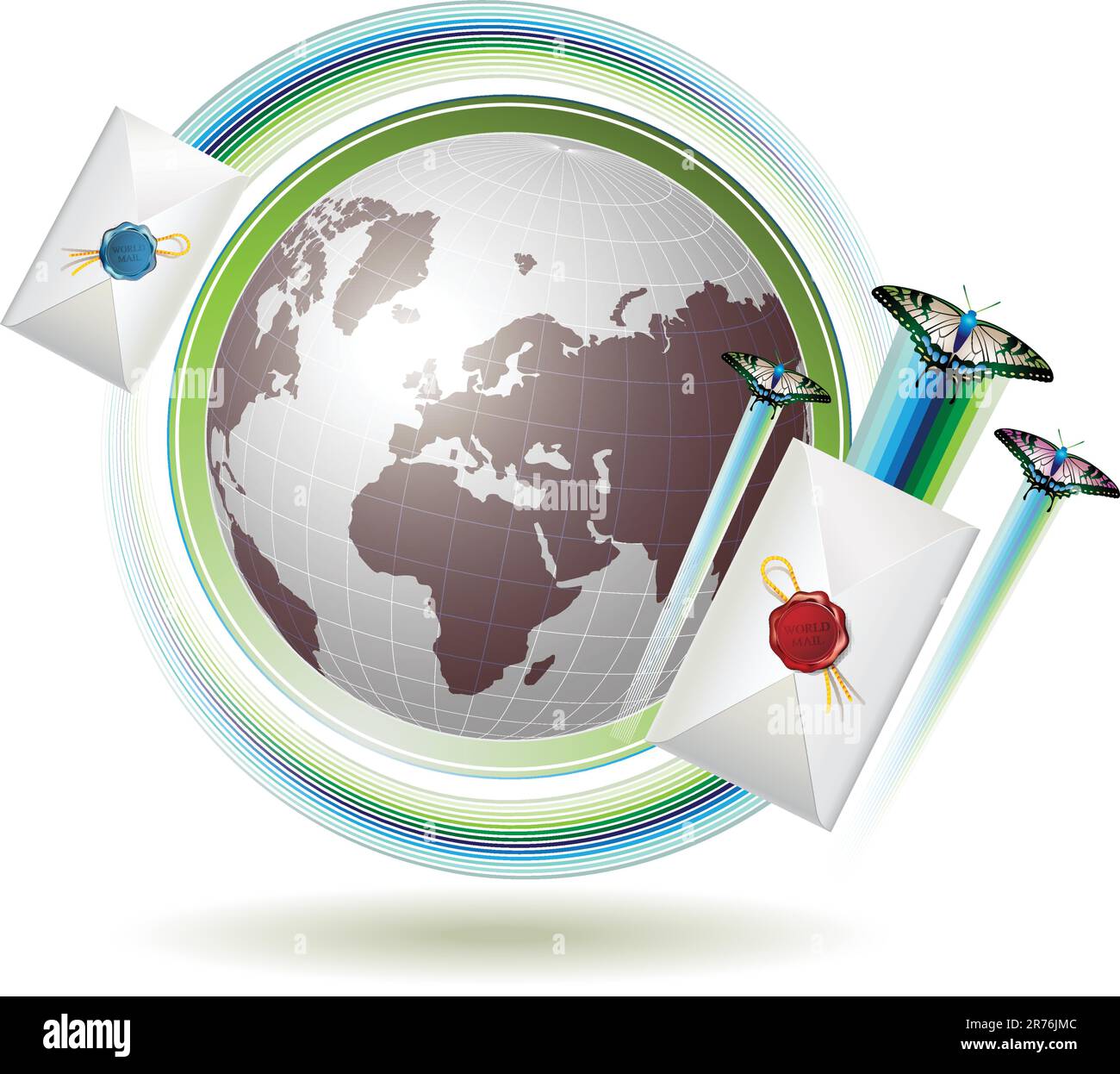 Mail icon with Earth and envelope Stock Vector Image & Art - Alamy