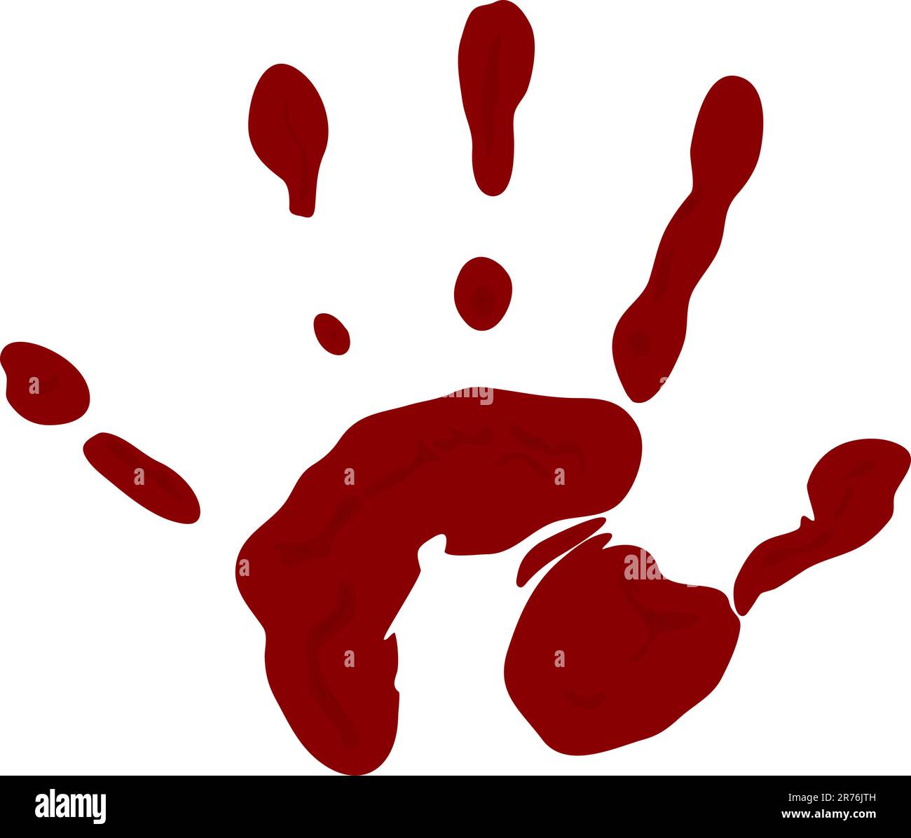 Print of hand of blood-red color on white background - a vector ...