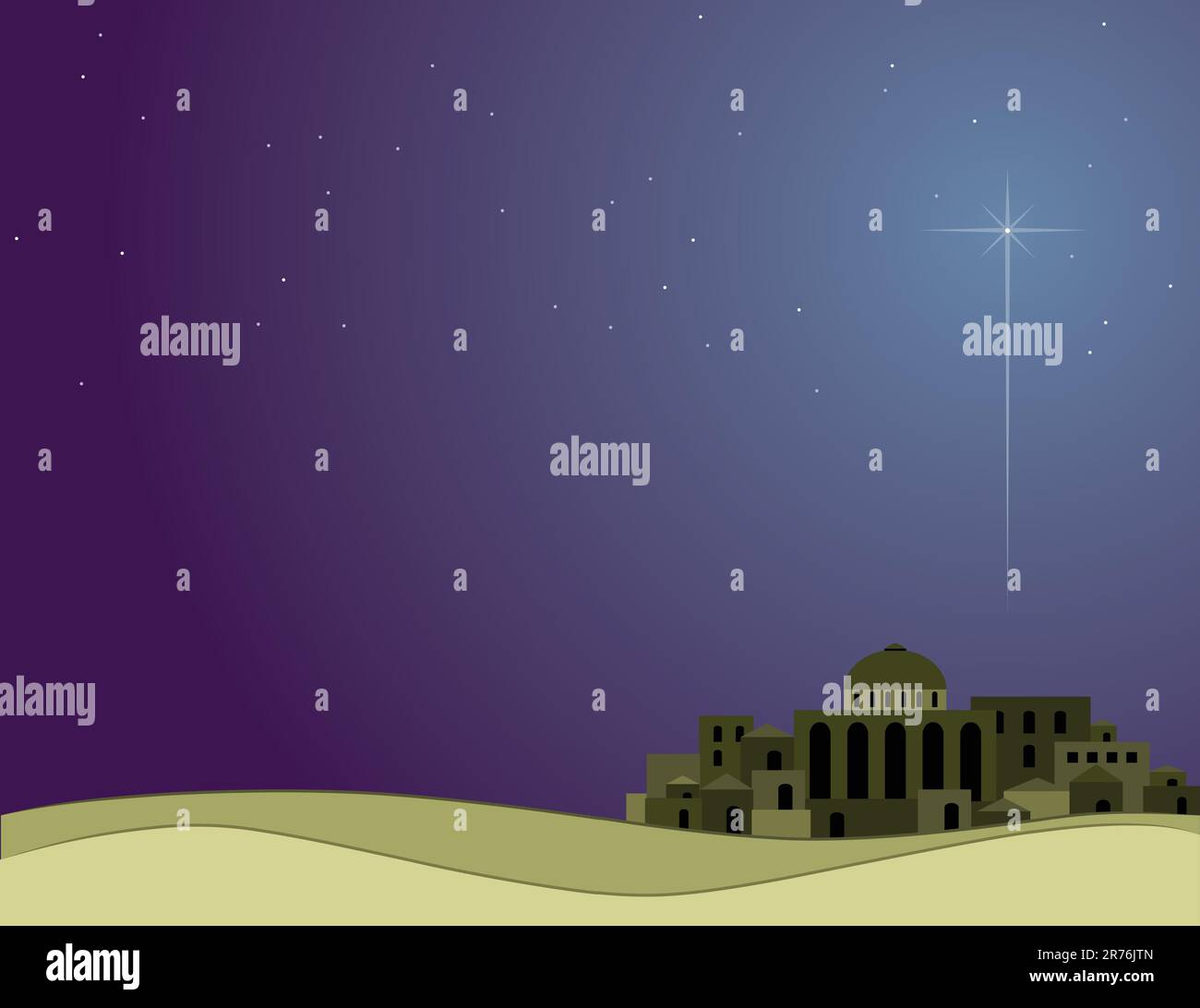 Illustration of Bethlehem with the Christmas star Stock Vector Image ...