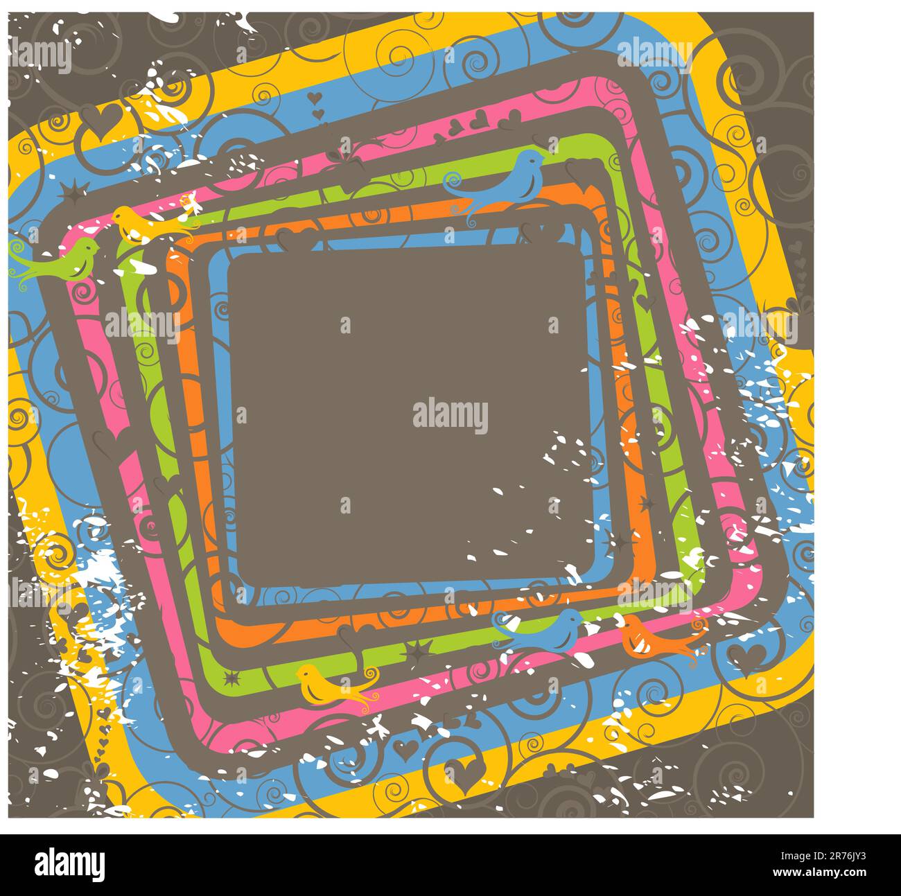 Grungy Retro Frame with colours Stock Vector Image & Art - Alamy