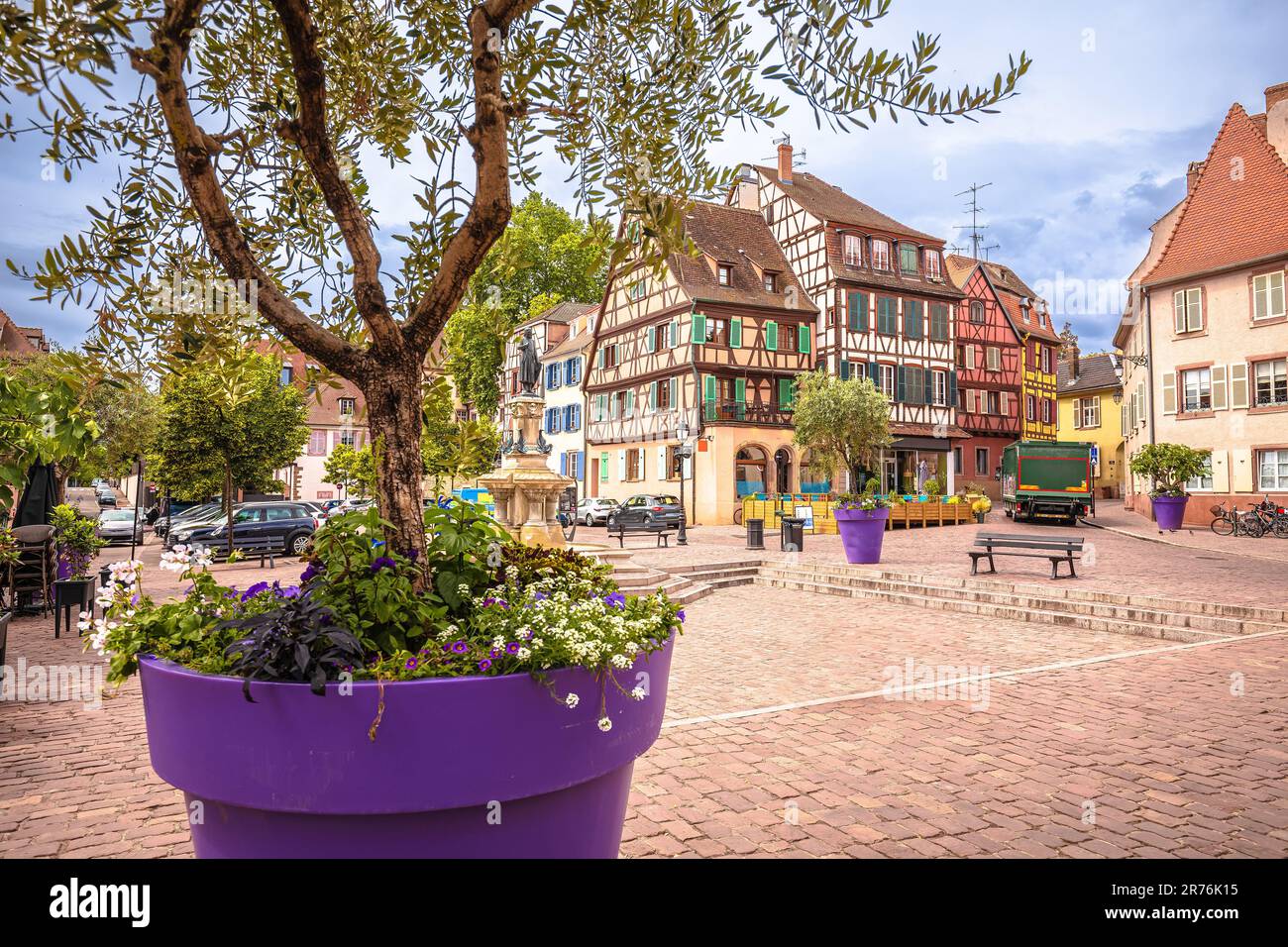 Town of Colmar square and architecture view, Alsace region of France ...