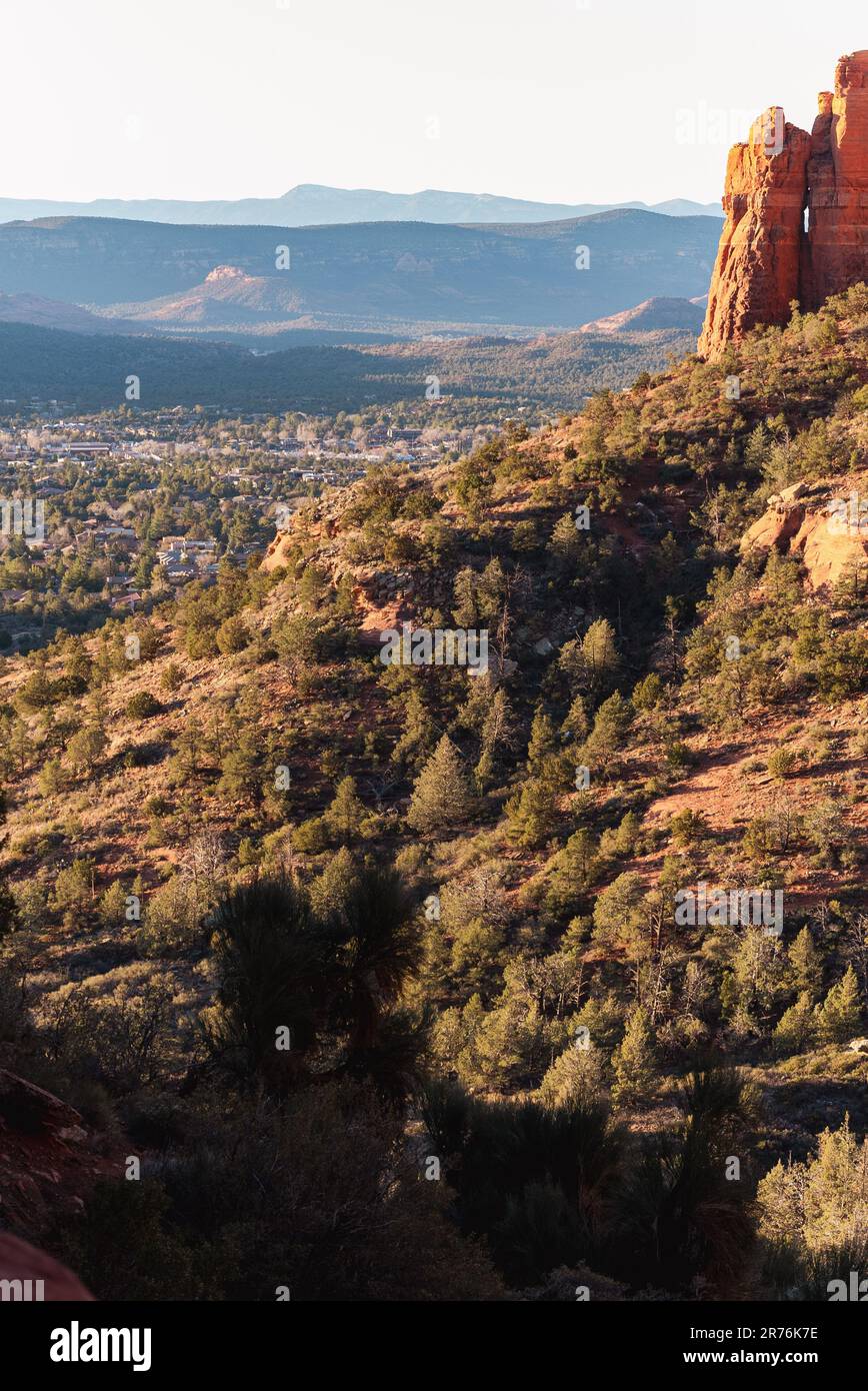 An expansive view of red rock formations in Sedona, Arizona Stock Photo ...
