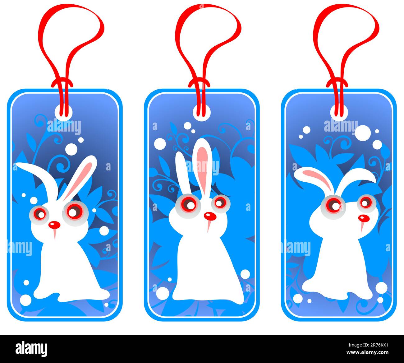Three Easter price tags with rabbits isolated on a white background ...