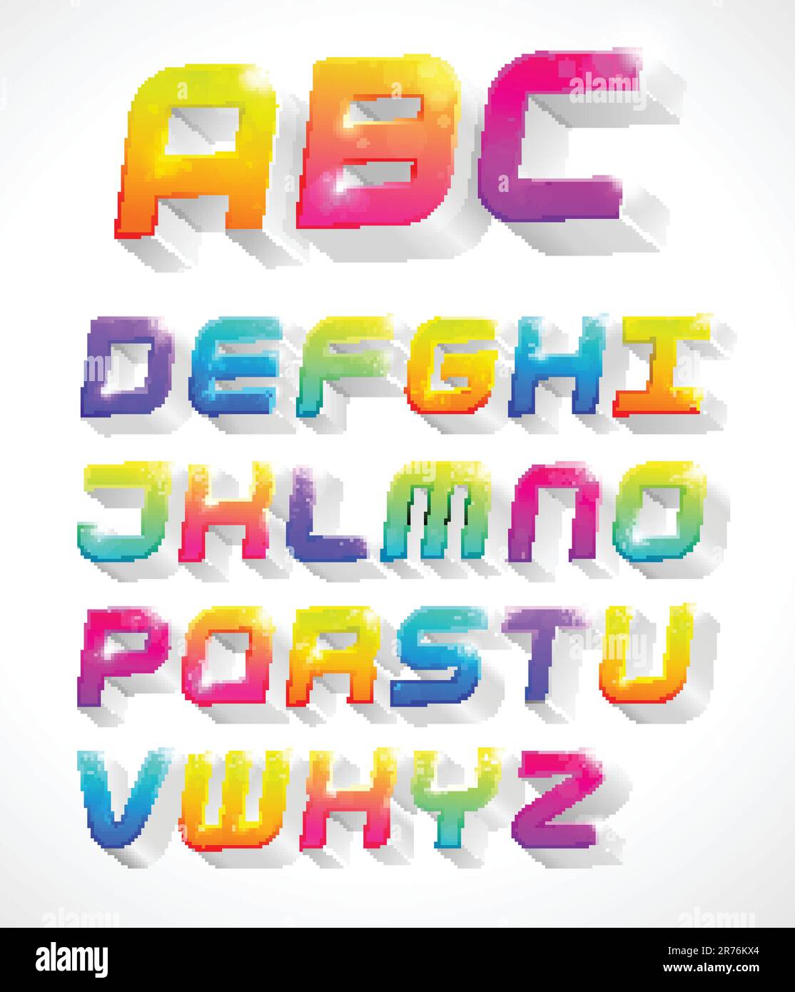 colorful 3d alphabet Stock Vector Image & Art - Alamy