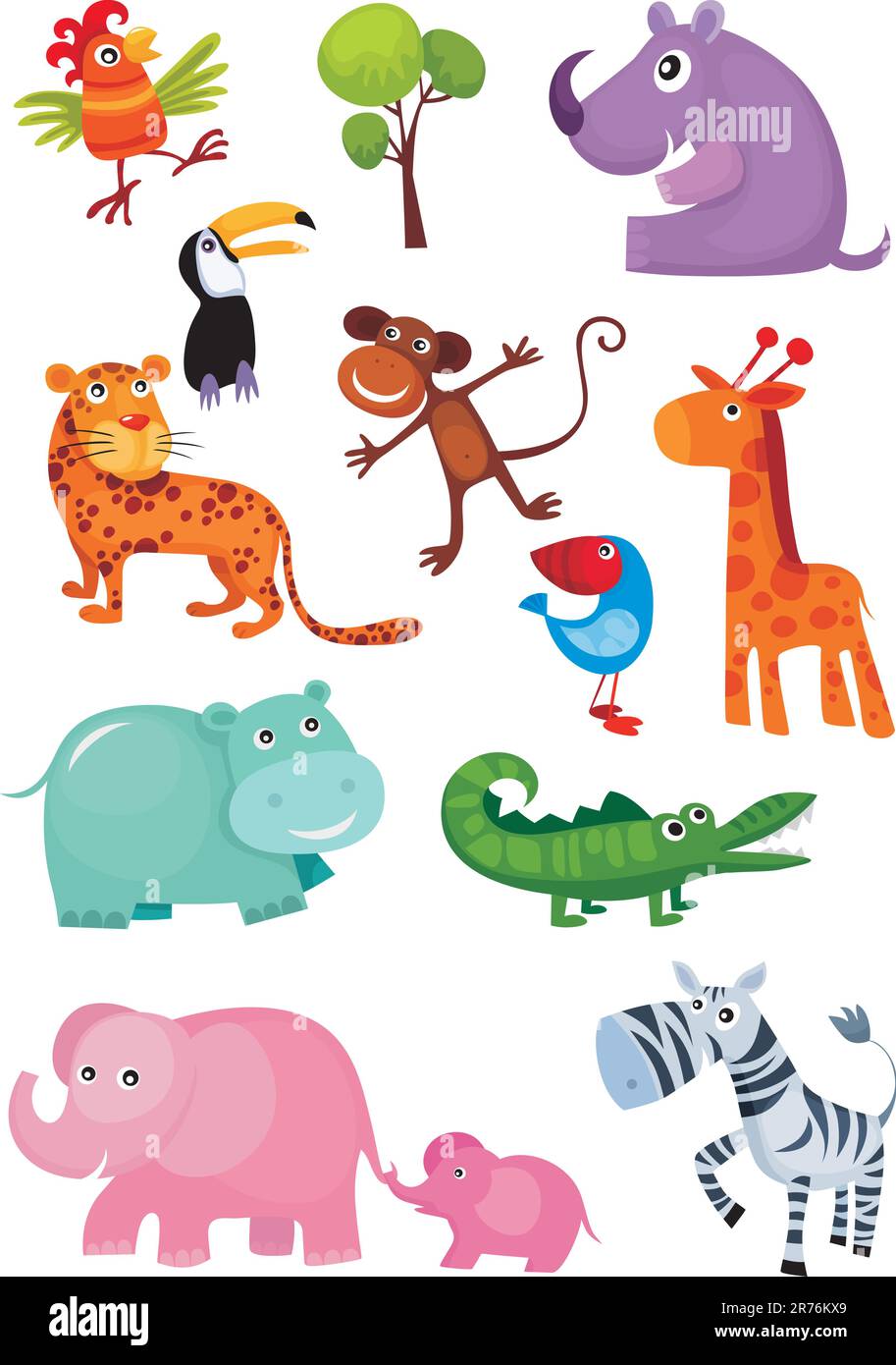 vector illustration of a cute animal set Stock Vector Image & Art - Alamy