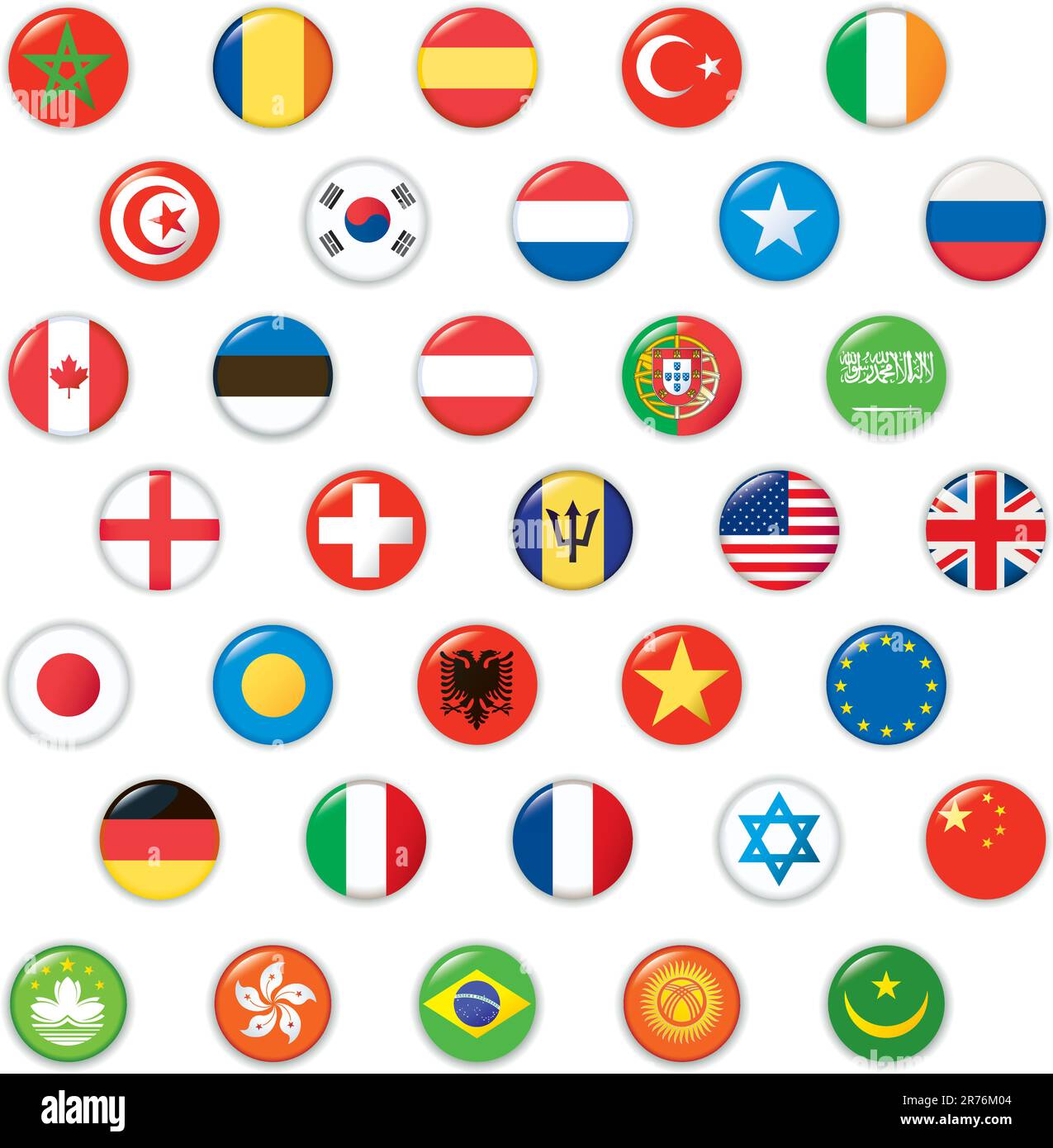 Set of world flags. Vector button Stock Vector Image & Art - Alamy