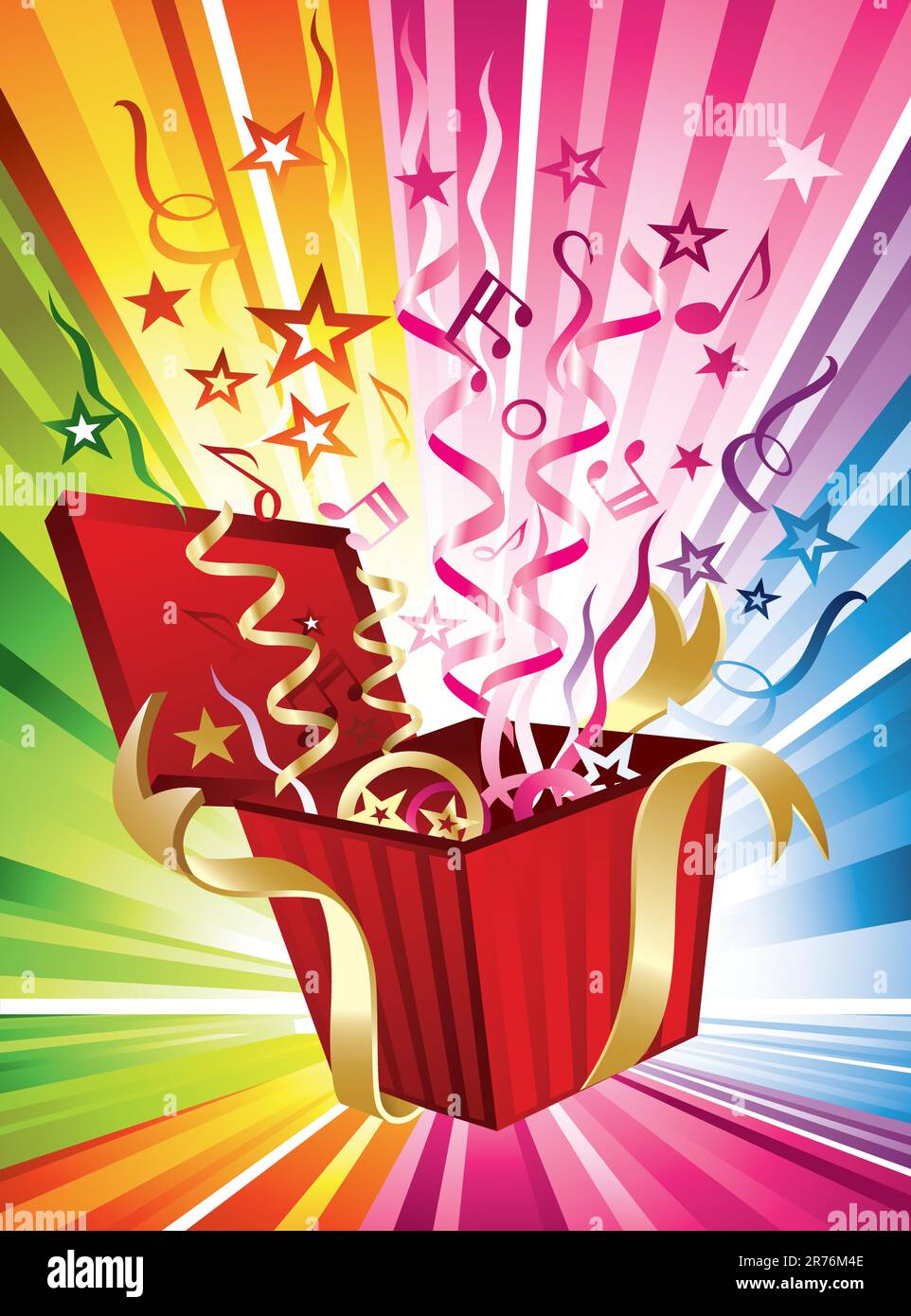 Happy Birthday! A festive and multicolored design with confetti coming ...