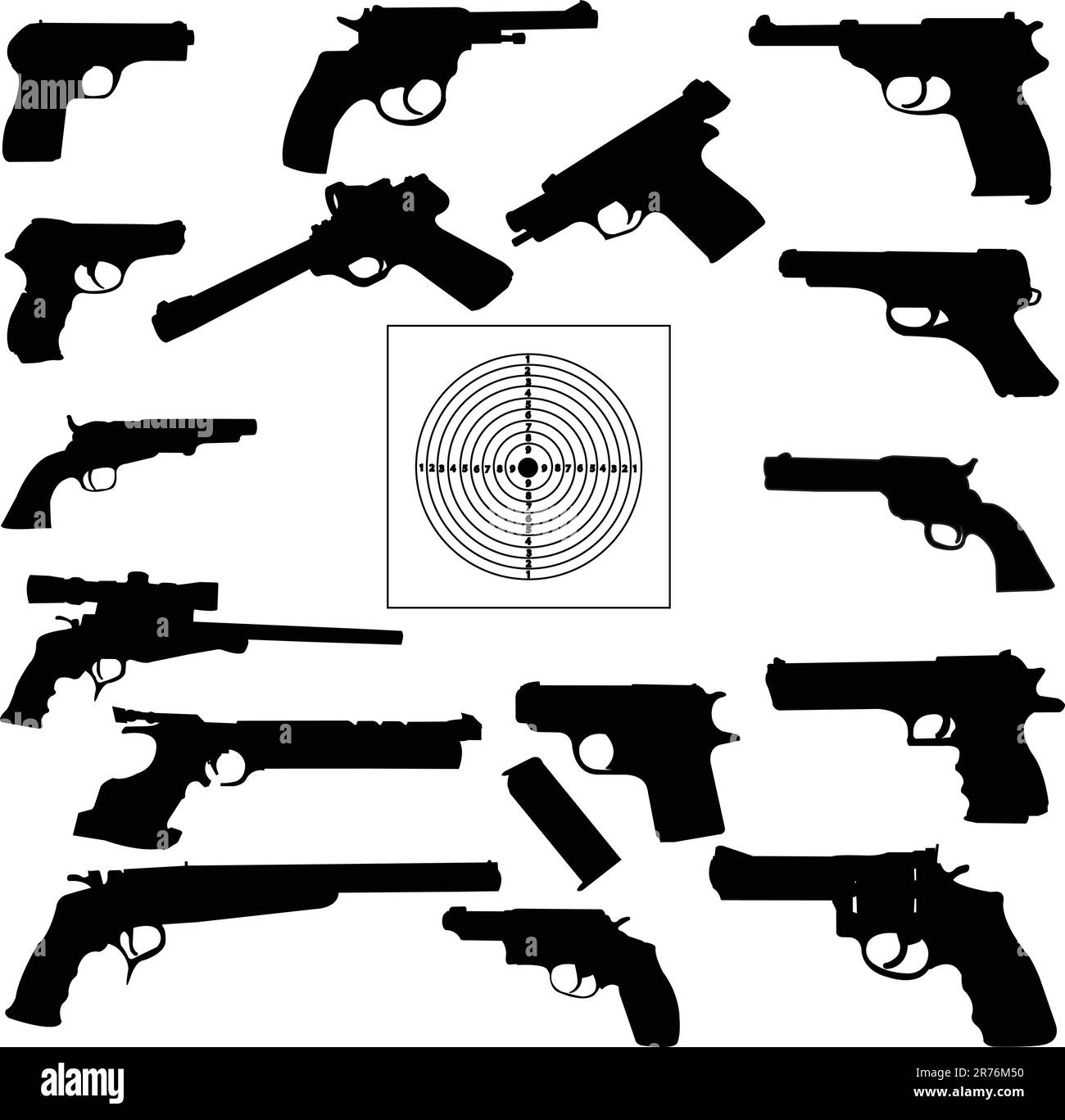 Vector illustration of pistols silhouettes Stock Vector Image & Art - Alamy