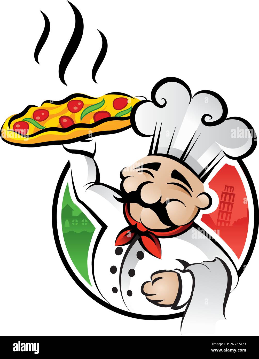 Delicious pizza freshly baked Stock Vector Images - Alamy