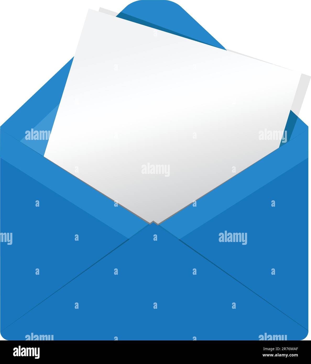 Illustration, envelope from blue paper on white background Stock Vector ...
