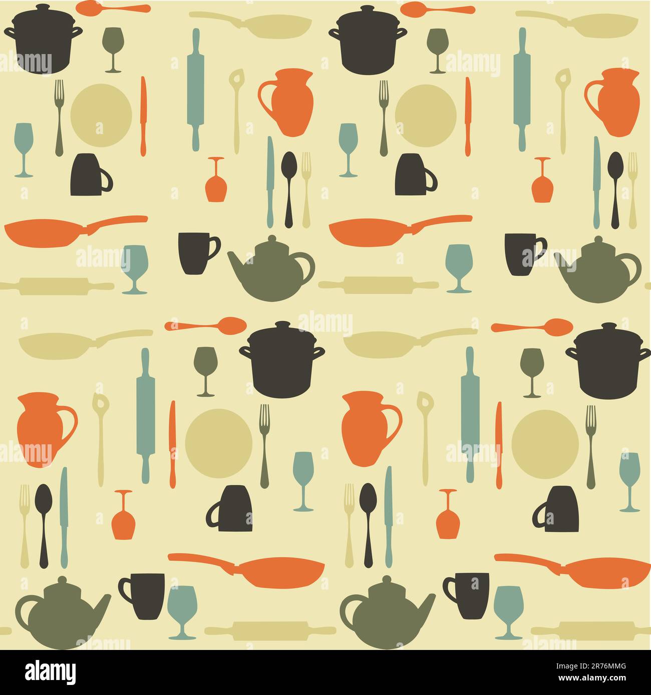 Kitchen pattern illustration Stock Vector Images - Alamy