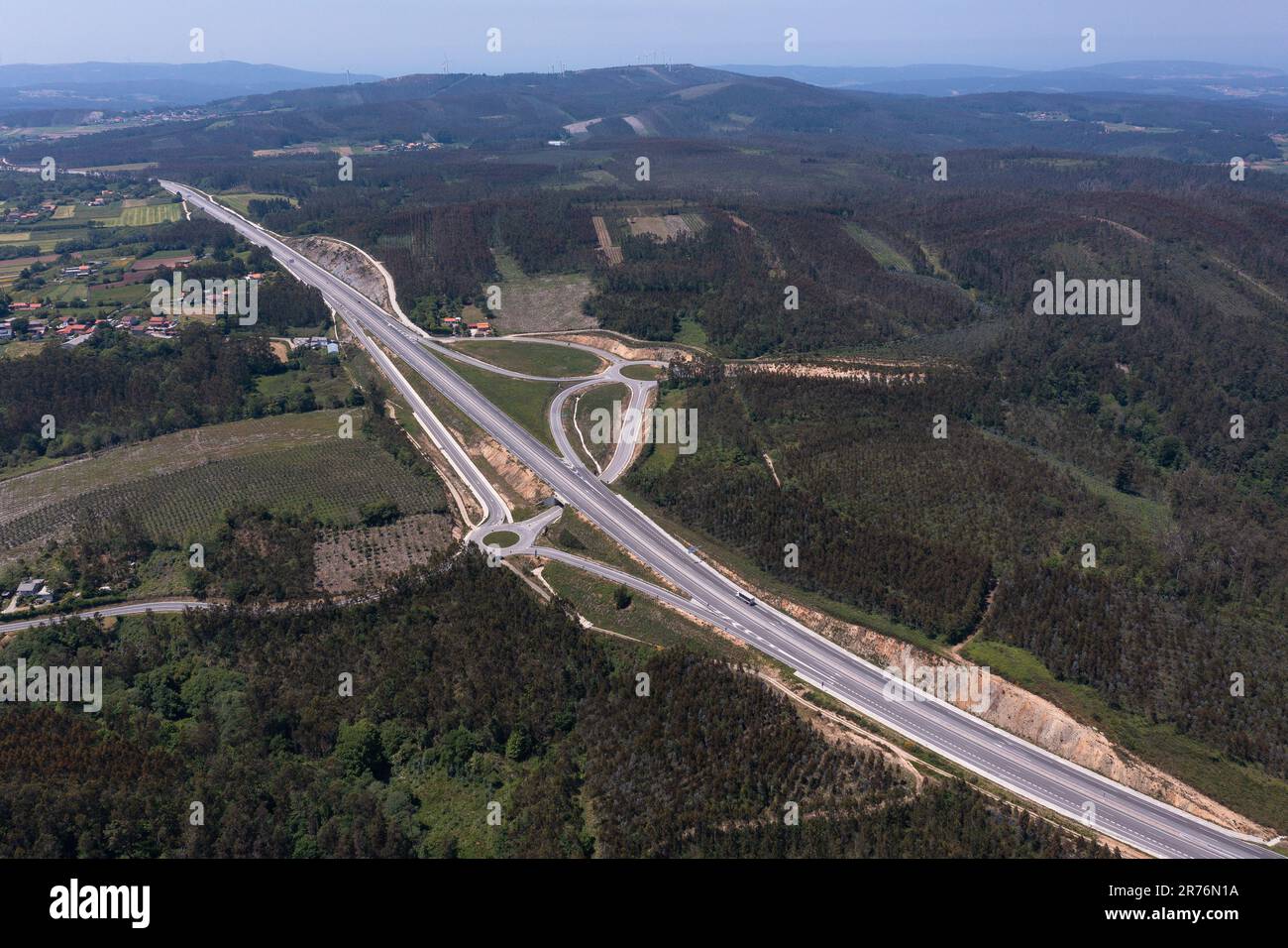 Top view aerial view of roundabout exit points for vehicles from ...