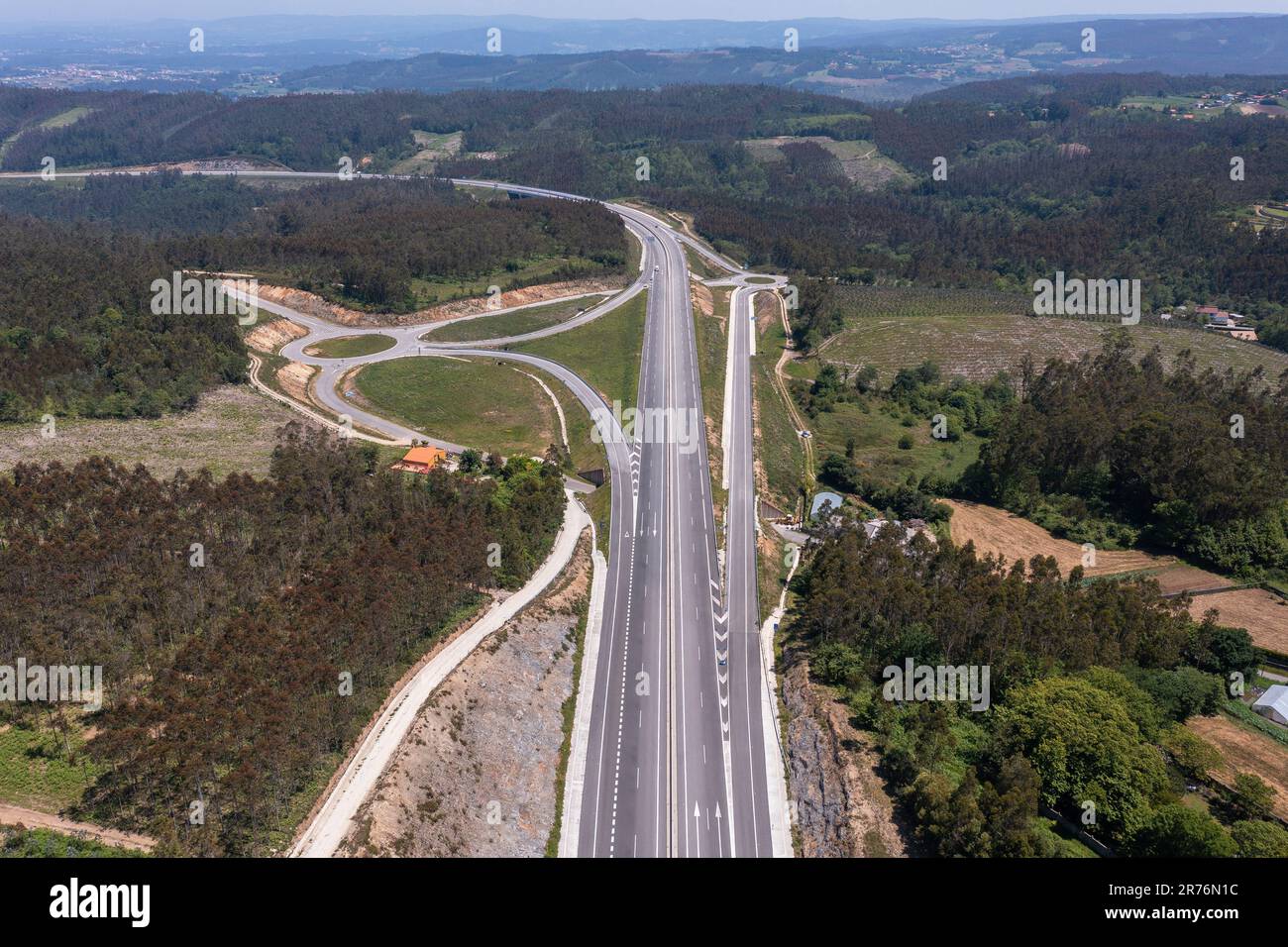 Top view aerial view of roundabout exit points for vehicles from ...