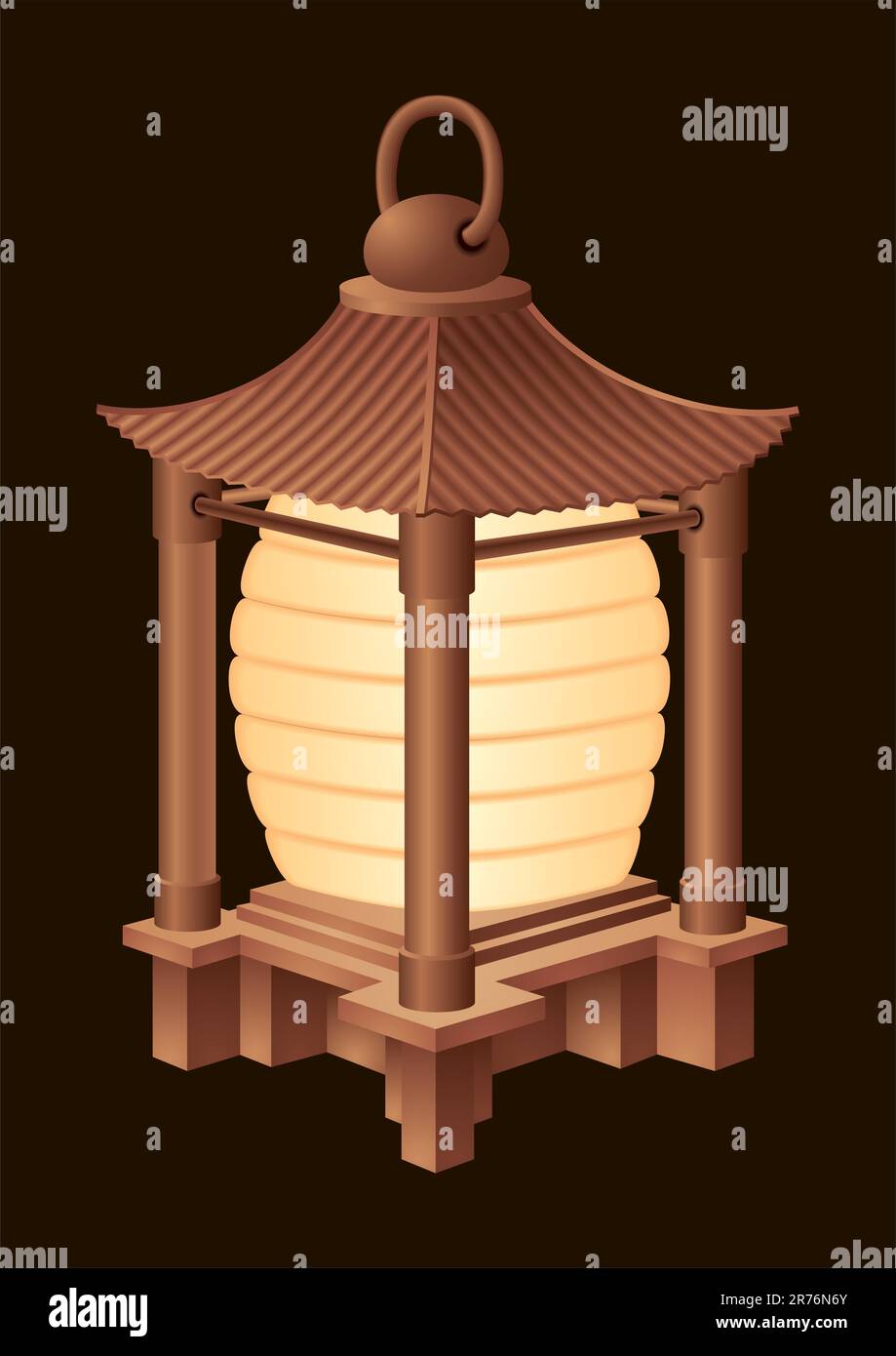 Japanese paper lamp light Stock Vector Images - Alamy