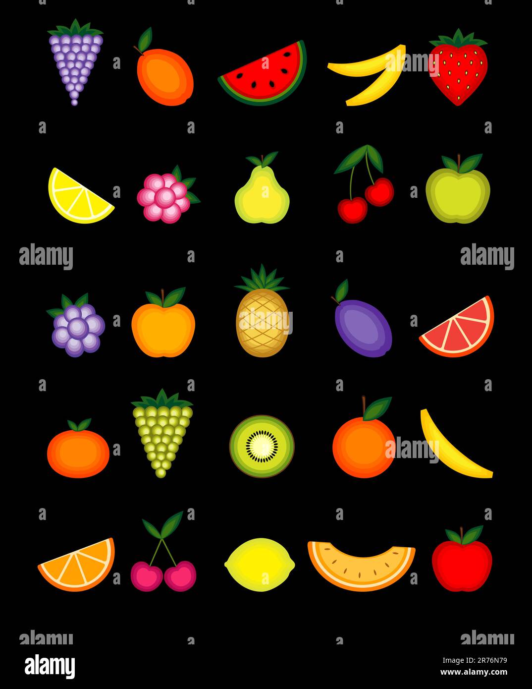 Energy fruits. Vector collection for your design Stock Vector Image ...