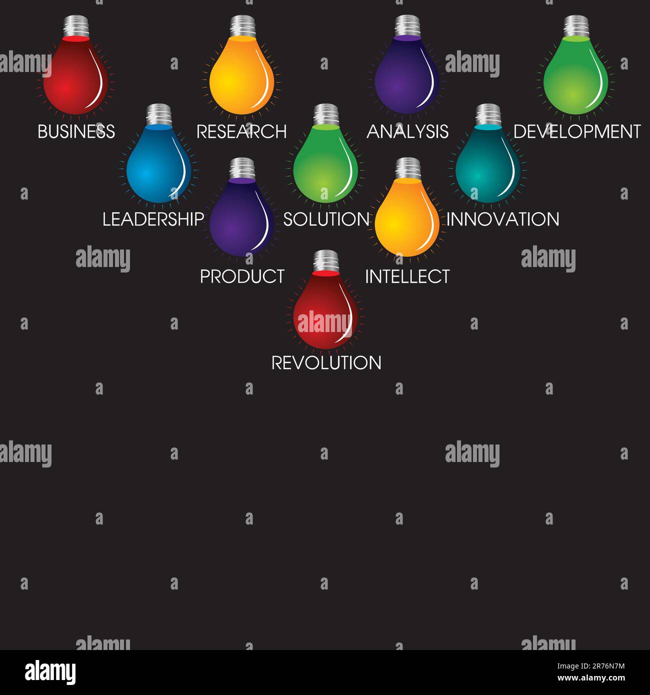 colorful bulb background with different thought Stock Vector Image ...