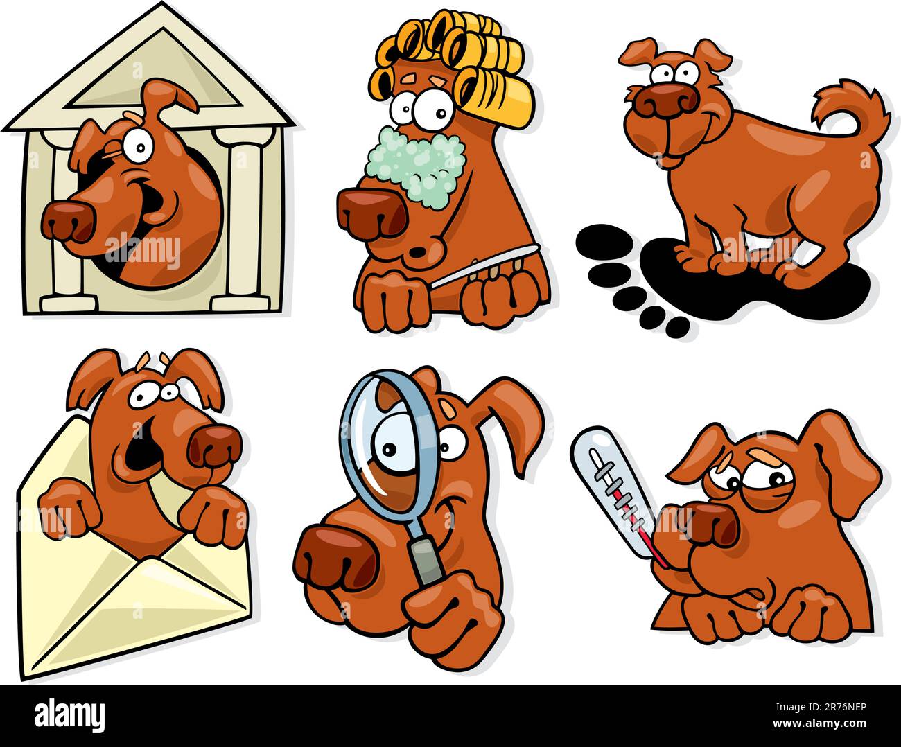 cartoon illustration of dog icons set Stock Vector Image & Art - Alamy