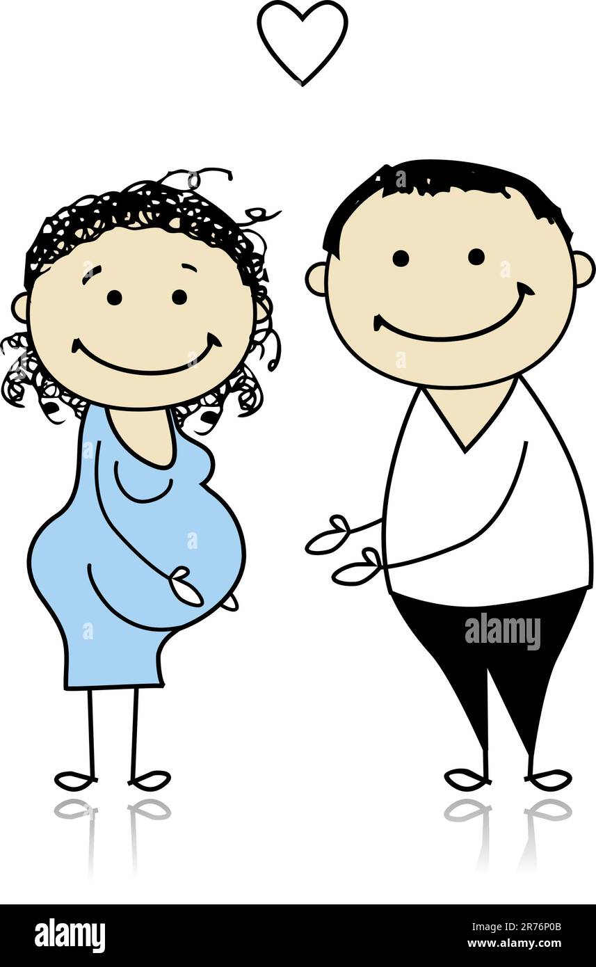 Happy parents husband pregnant Stock Vector Images - Alamy