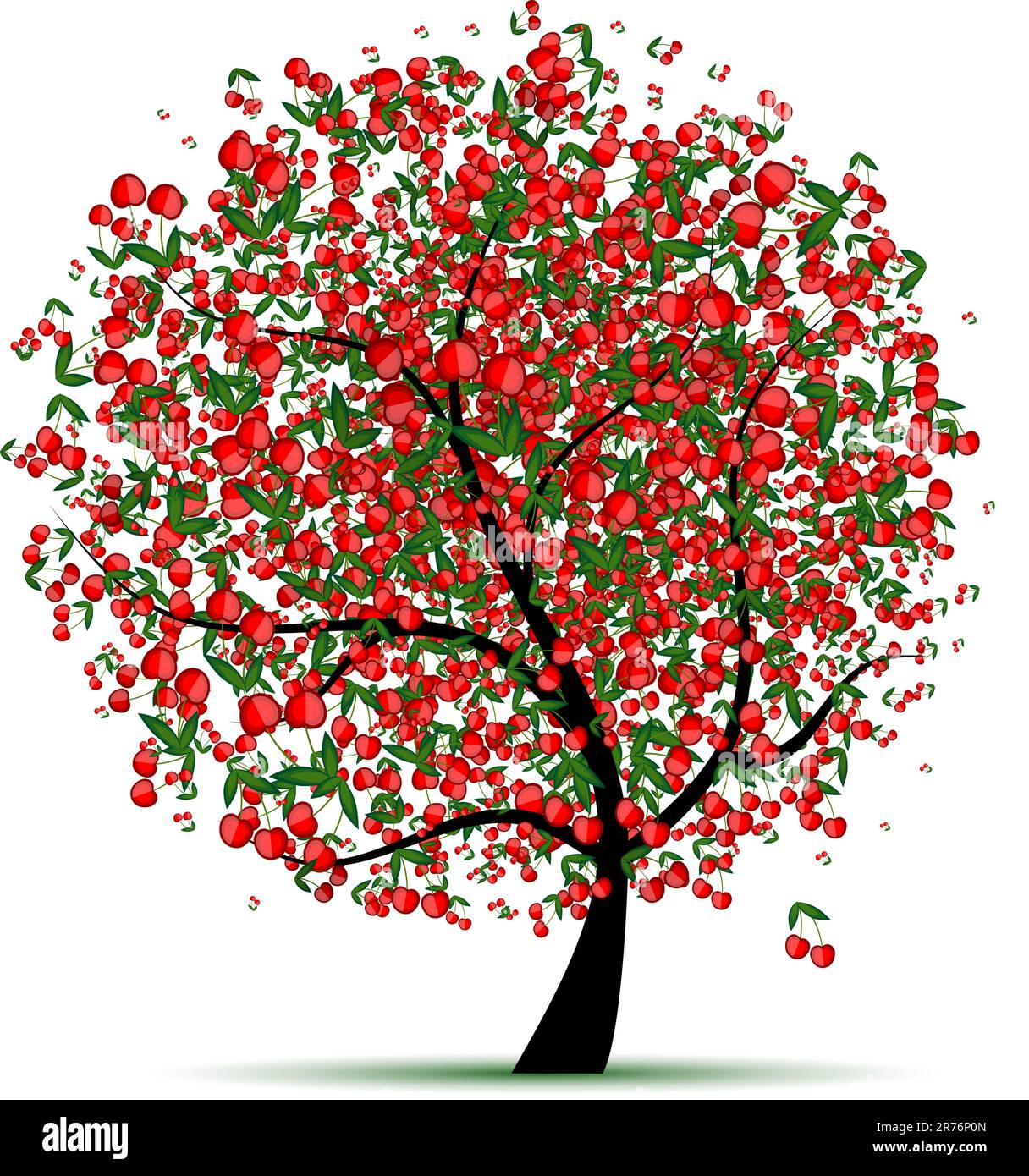 Cherry tree trunk Stock Vector Images - Alamy