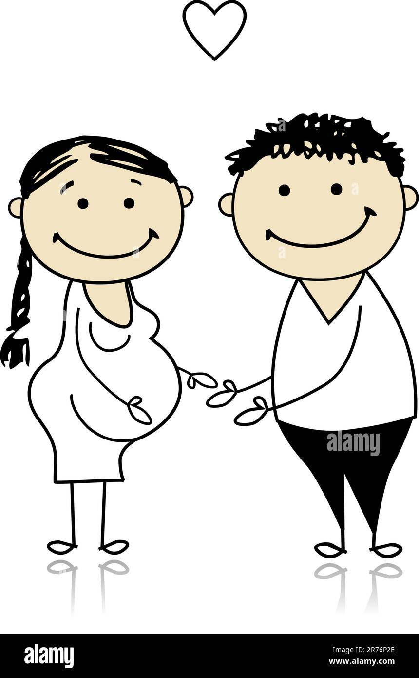 Happy parents husband pregnant Stock Vector Images - Alamy