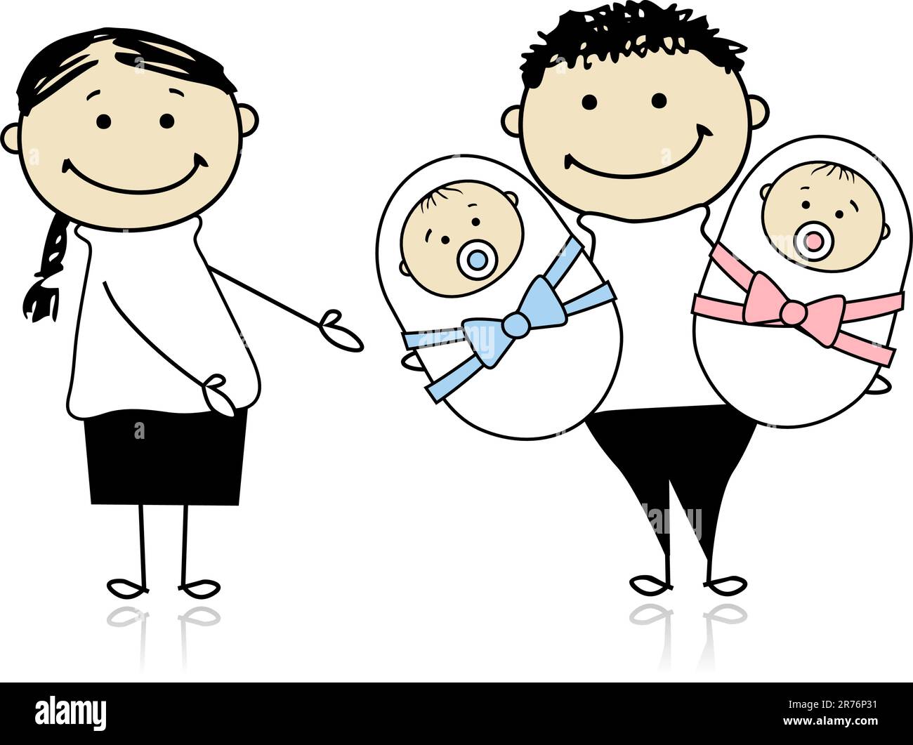 Newborn Twins Stock Vector Images Alamy
