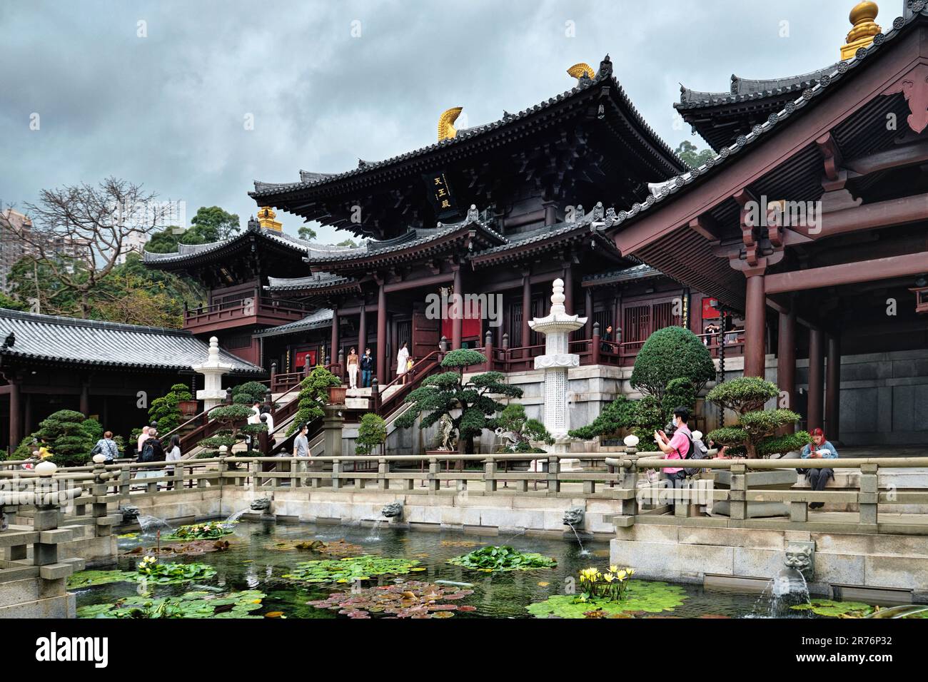 Hong Kong, China - April 2023: "Chi Lin Nunnery" which has dynasty ...