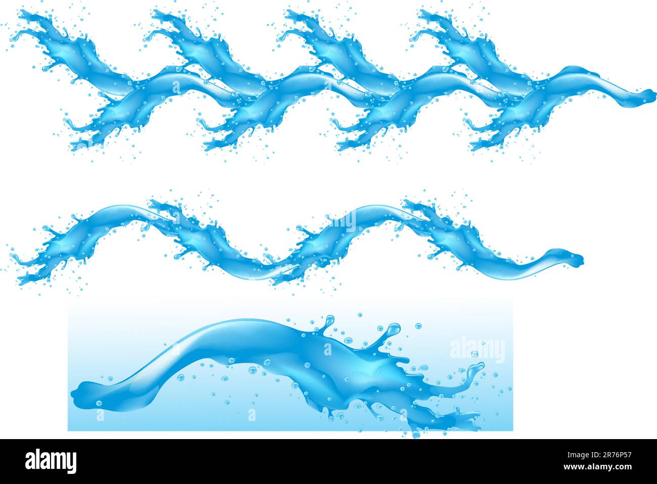 Water set splash detailed. Vector illustration on white background ...