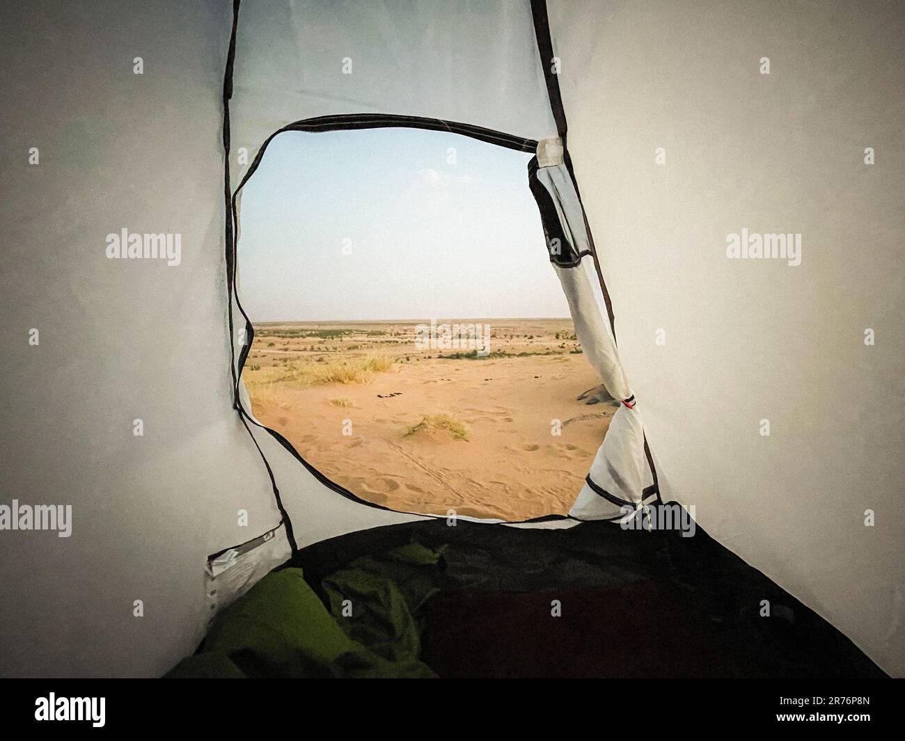 Mauritania, Adrar region, surroundings of Atar, view from the tent ...
