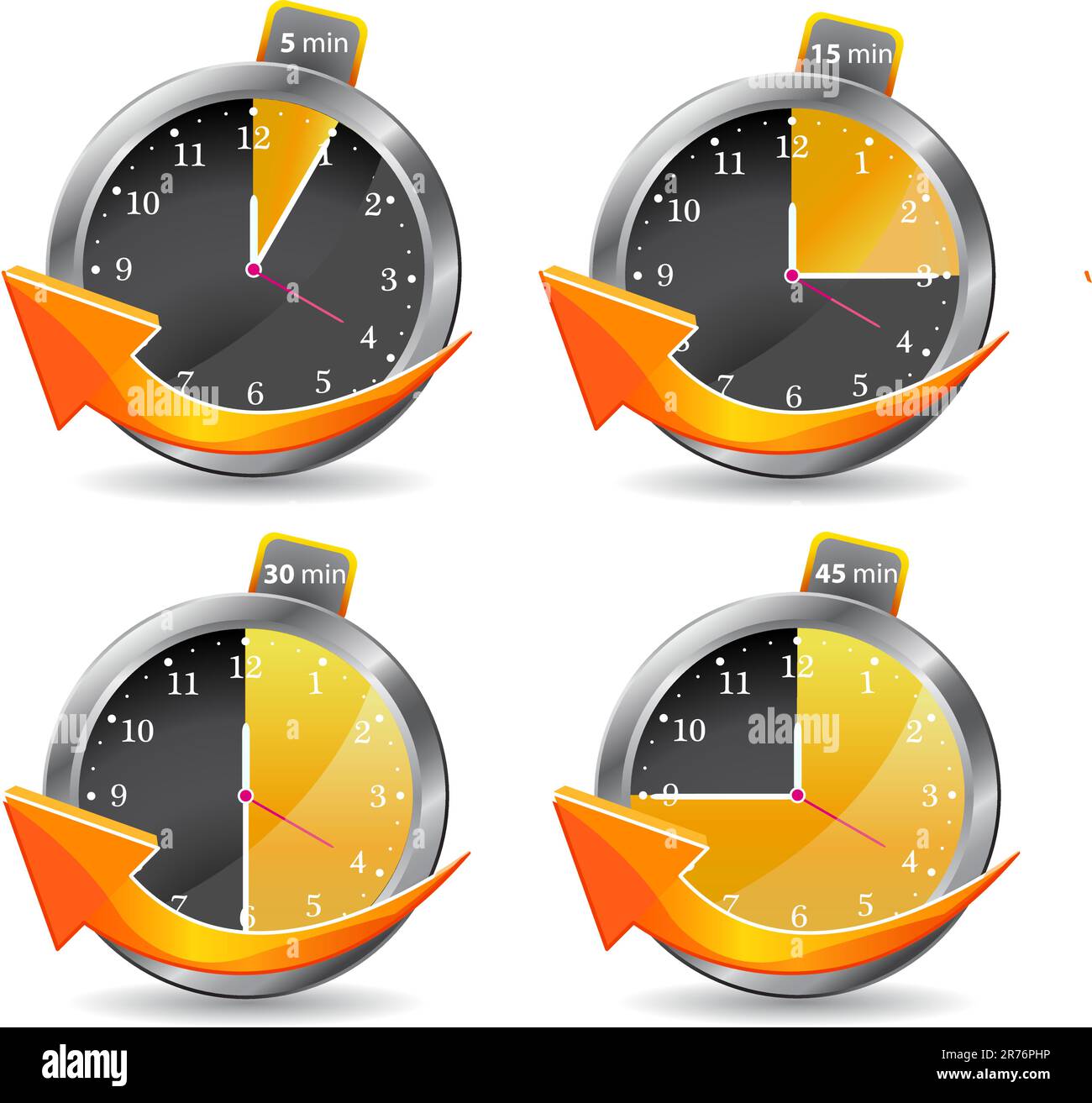 timer clocks. vector illustration isolated on white background Stock ...