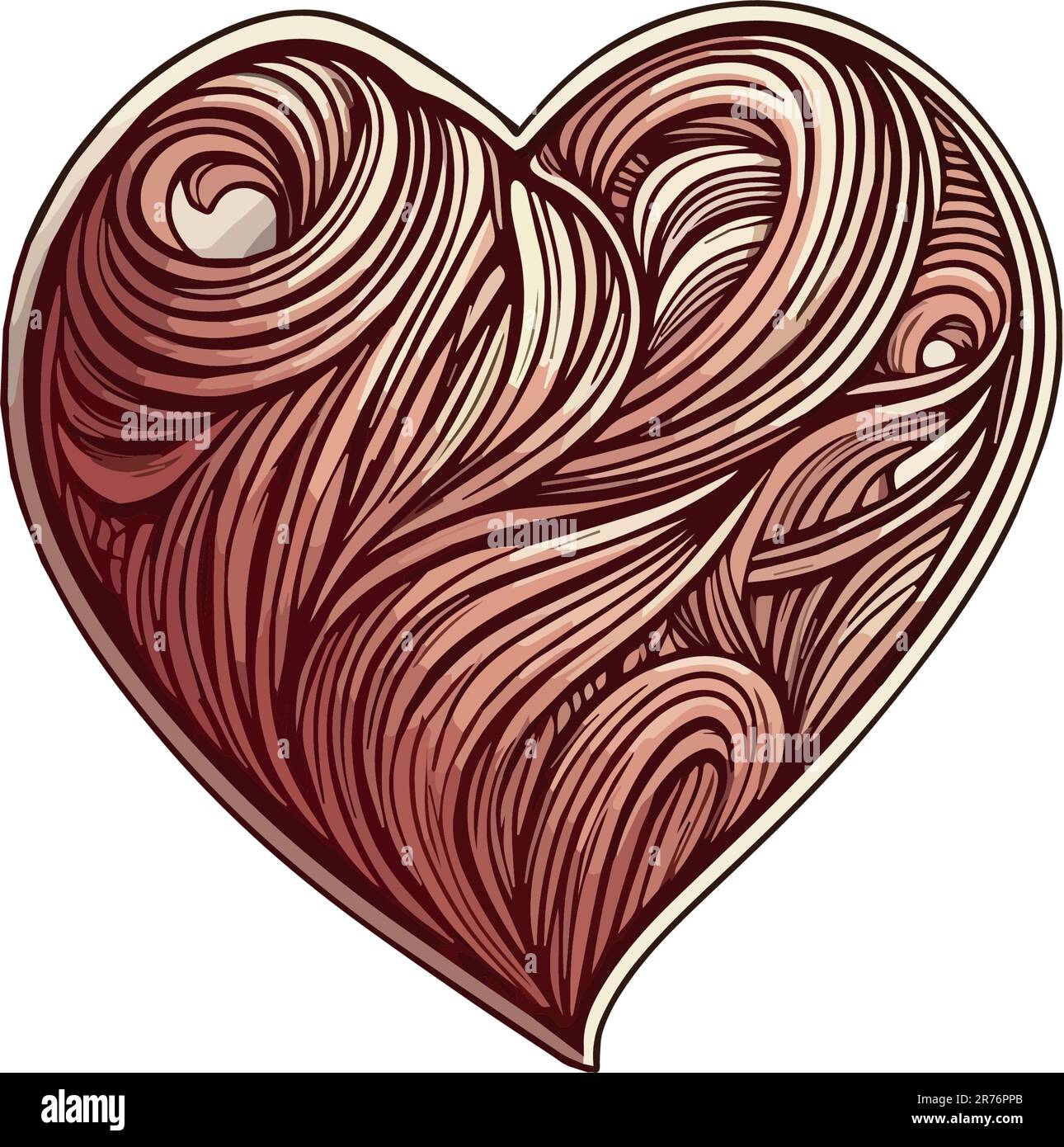 Love Heart Hand Drawn Element Illustration For Valentine's Day ...