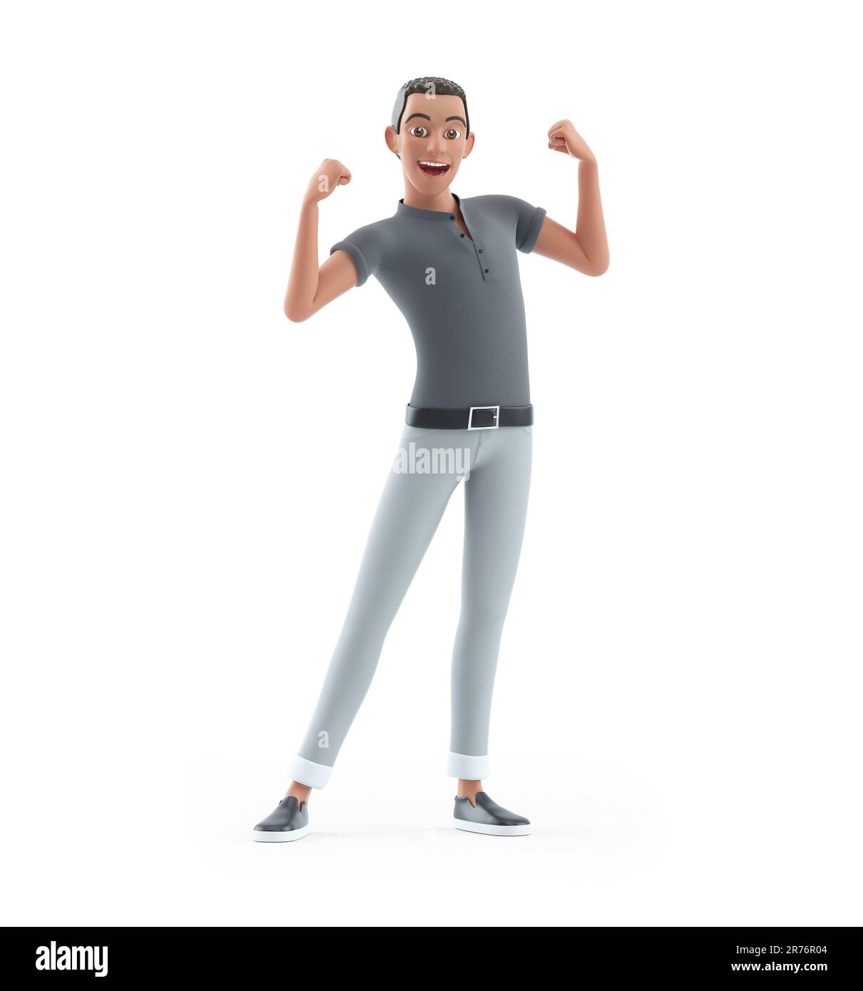 Cartoon flexing muscles isolated hi-res stock photography and images ...