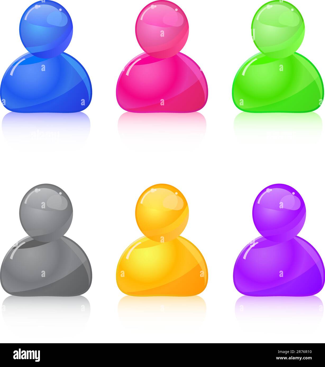 Colored people icon. Illustration isolated on white Stock Vector Image ...