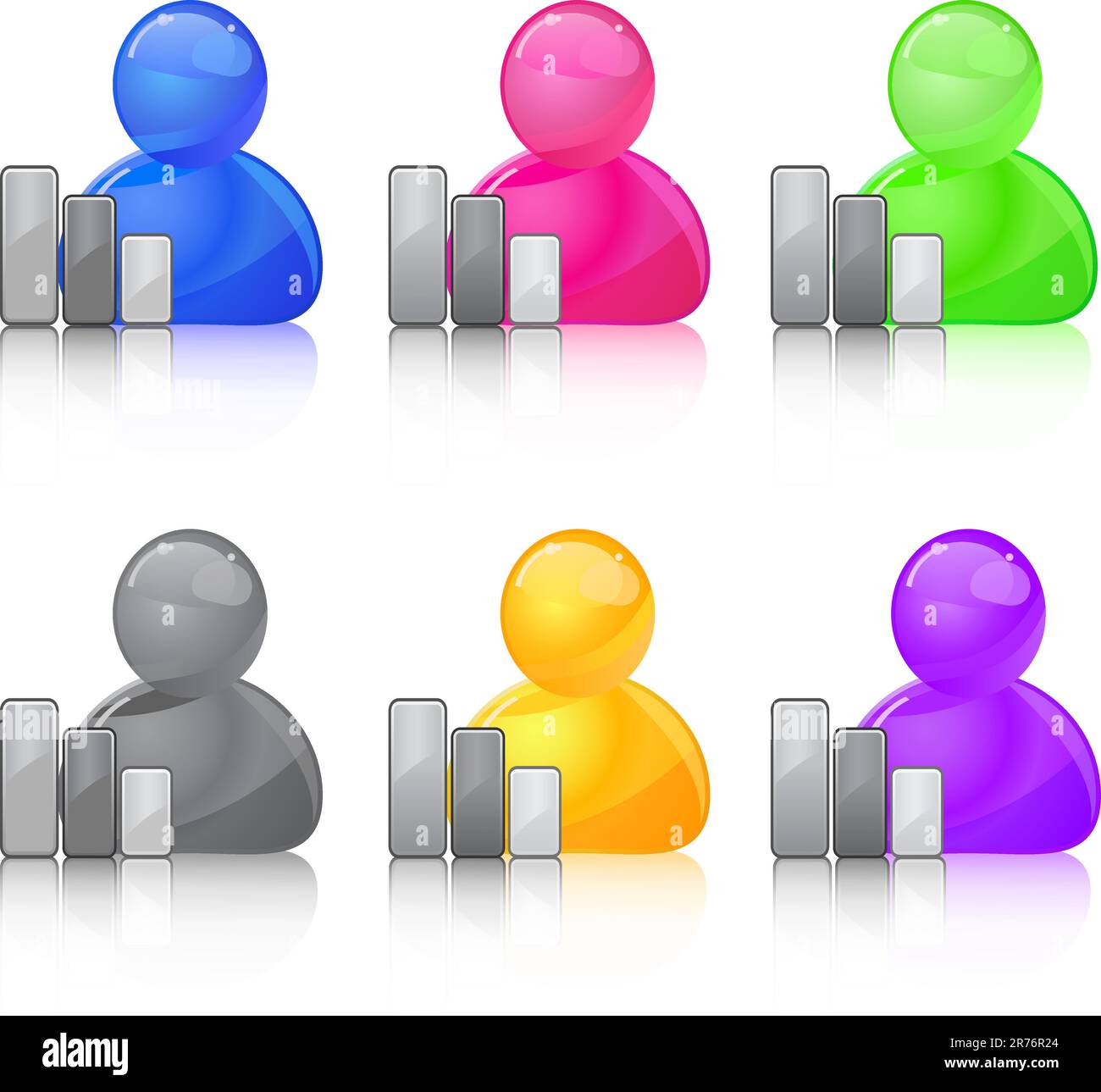 Colored people icon. Illustration isolated on white Stock Vector Image ...