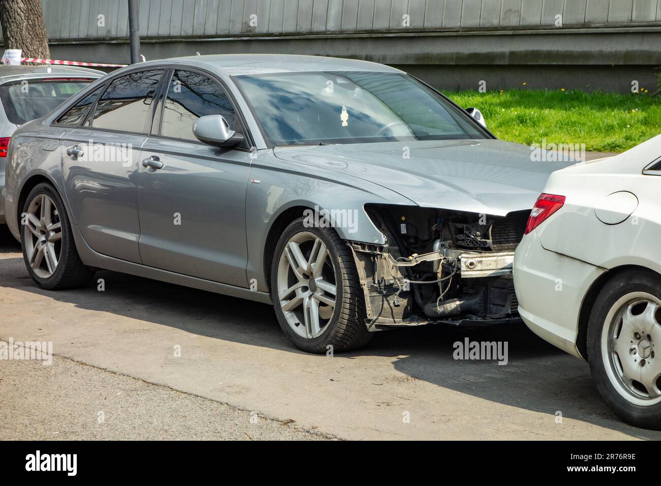 OSTRAVA, CZECH REPUBLIC - APRIL 21, 2023: Damaged Audi A6 (Type C7 4G ...