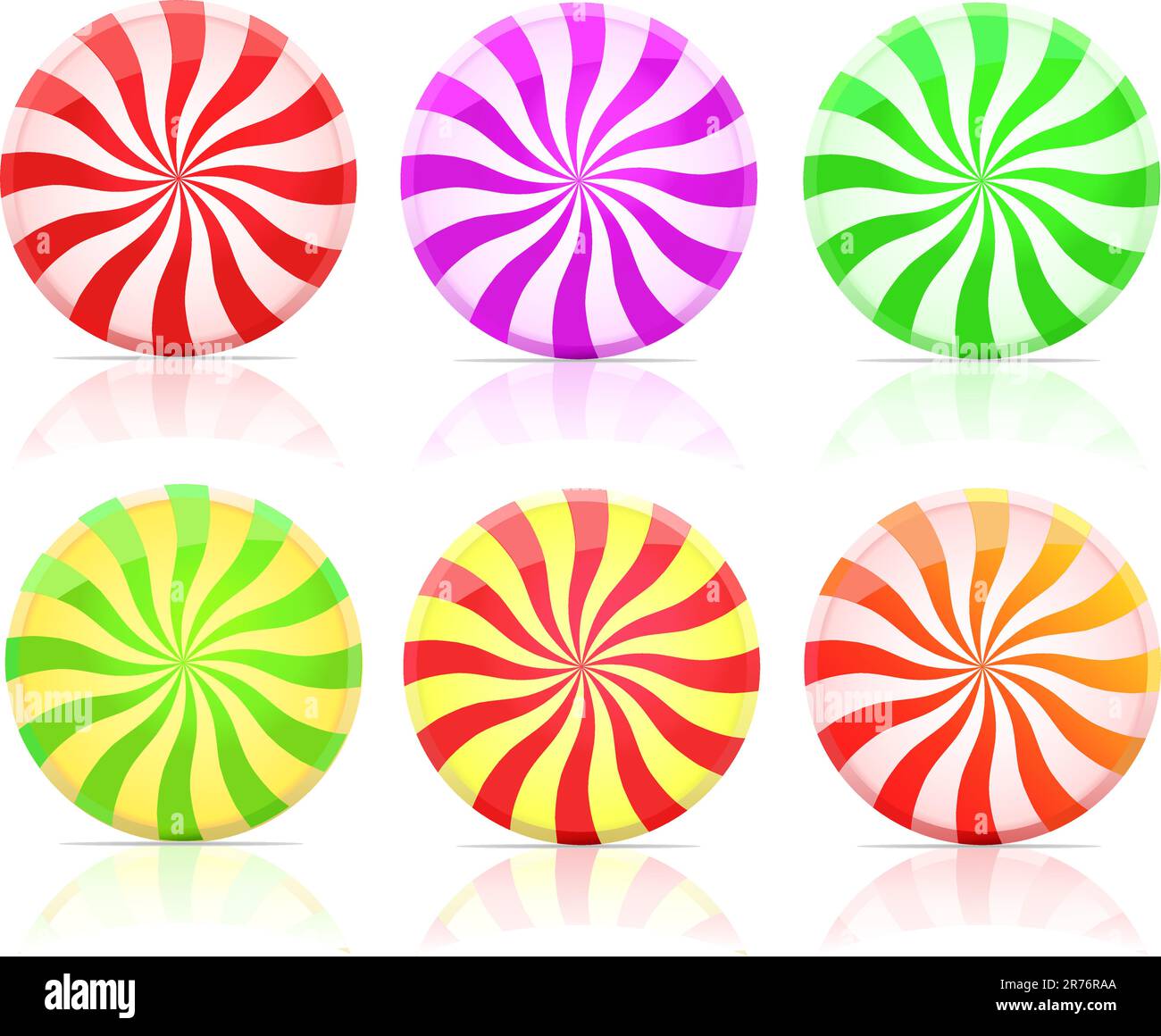 striped candy. lollipop set isolated on white background Stock Vector ...