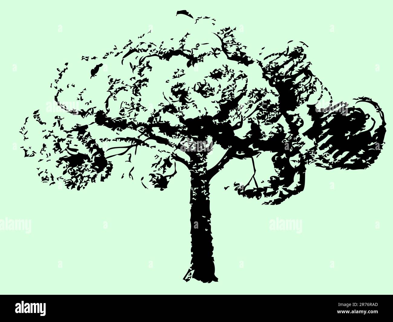 Tall grass field with tree Stock Vector Images - Alamy