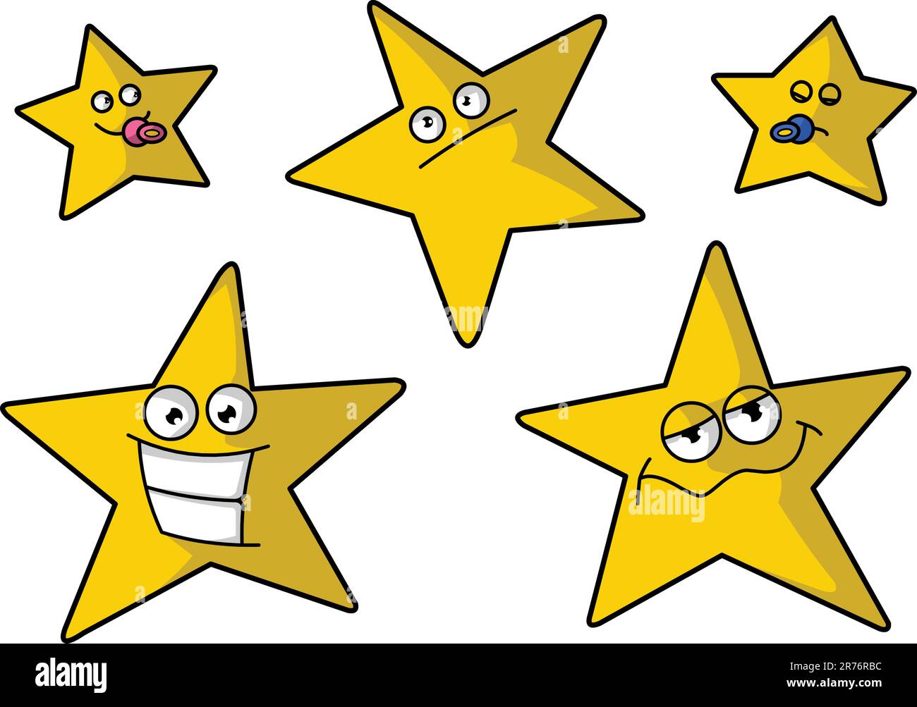 Five Cartoon Yellow Stars; vector illustration Stock Vector Image & Art - Alamy