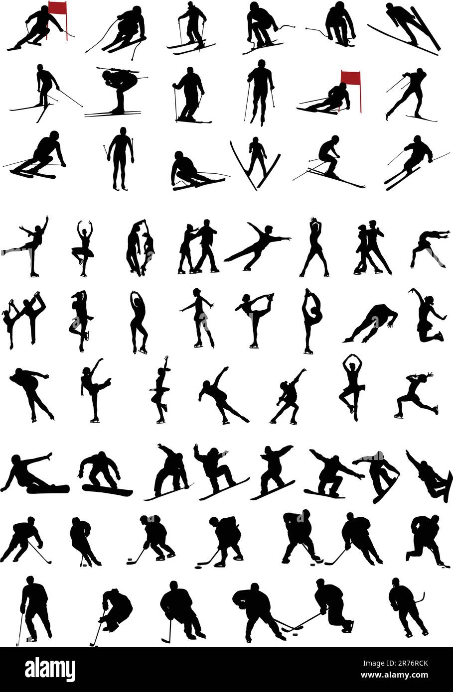 winter sports silhouettes - vector Stock Vector Image & Art - Alamy