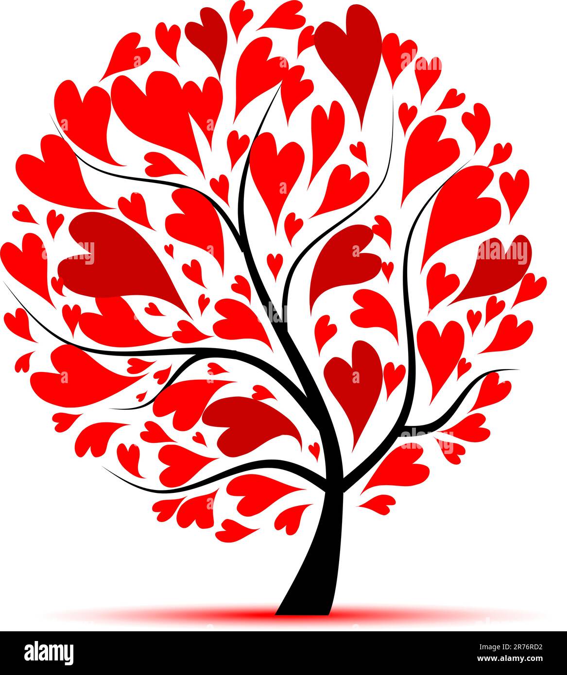 Valentine tree, love, leaf from hearts Stock Vector Image & Art - Alamy