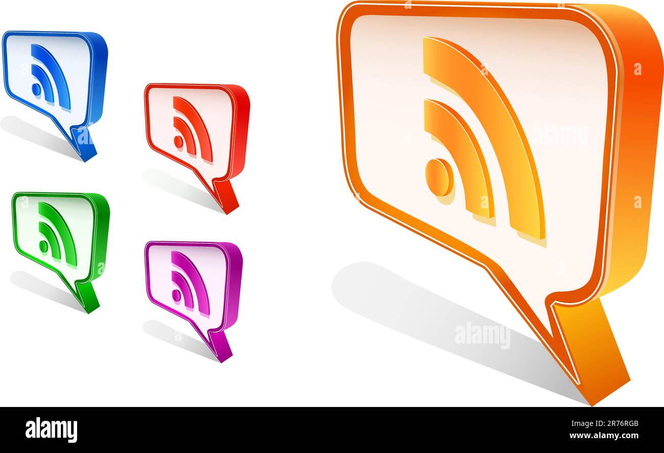 rss chat icon set isolated on white background. Vector illustration ...