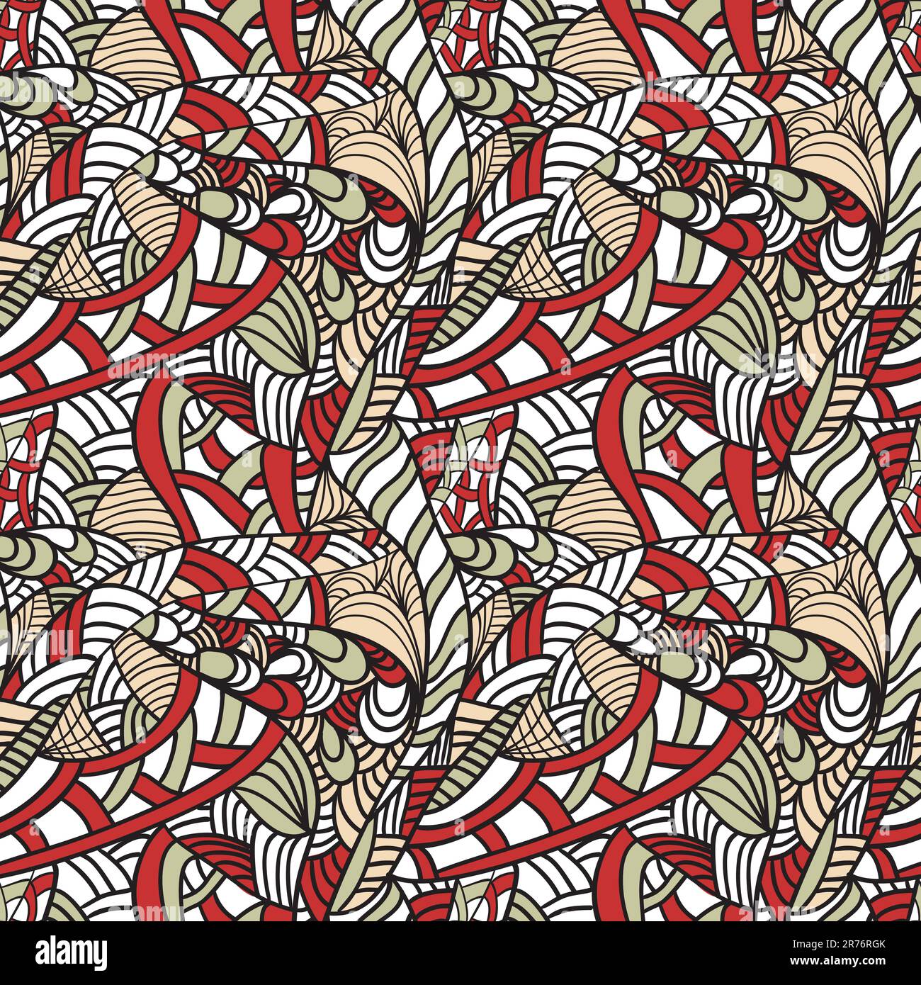 vector seamless floral abstract pattern, clipping masks Stock Vector ...